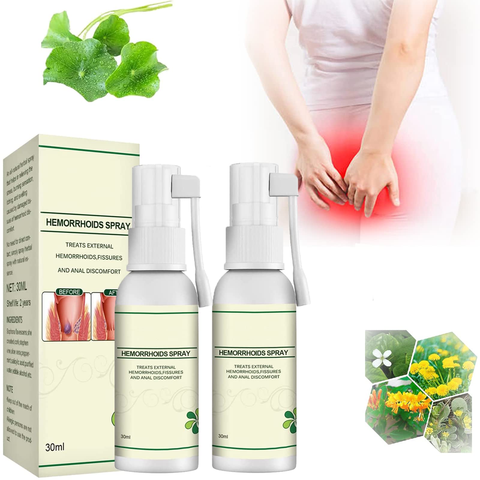 Buy GONGKE Korean Natural al Hemorrhoids Spray Pain Itch , Hemmoroids ...