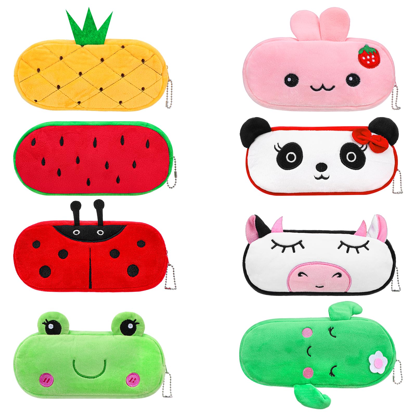 Amazon.com: JOUTYFOR 8 Pcs Cartoon Pencil Pouch Bulk Cute Zipper Pencil ...