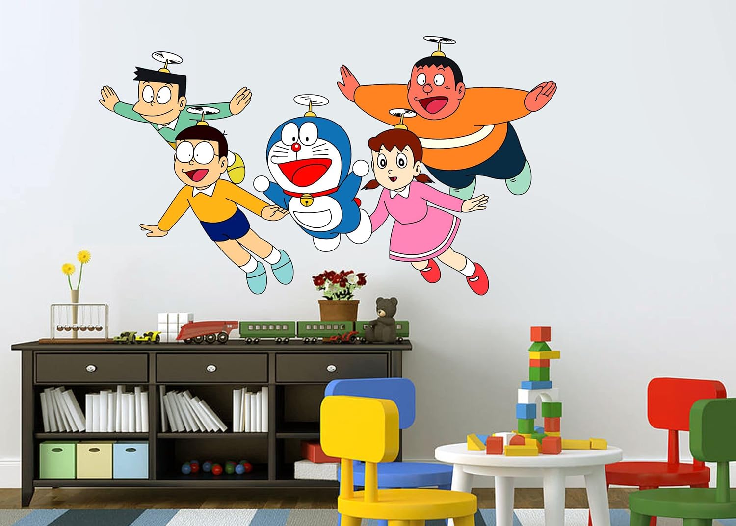Art Kafe Doreamon & Team Flying Sticker : Amazon.in: Home & Kitchen
