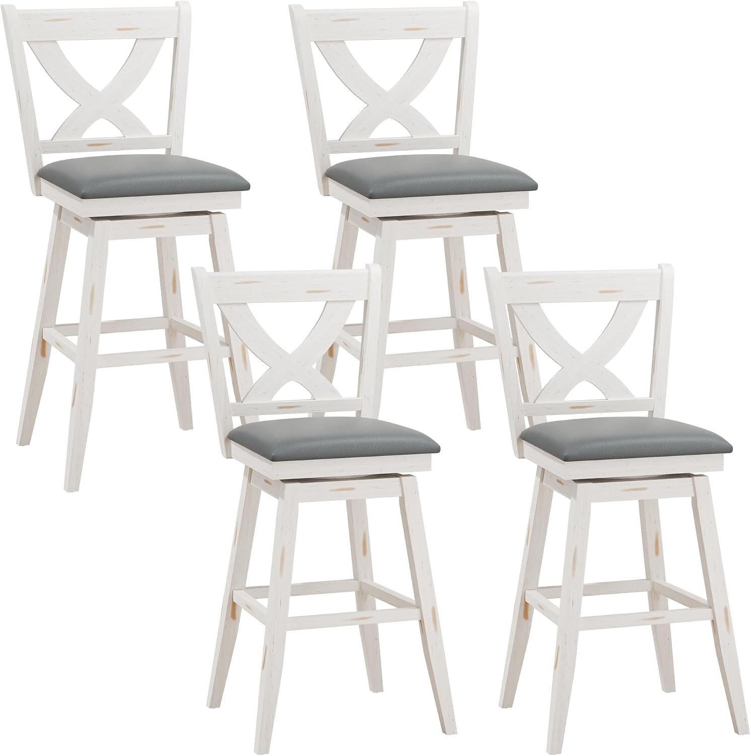 Amazon.com: Redpick Repick Bar Stools Set of 4, 360 Degree Swivel ...
