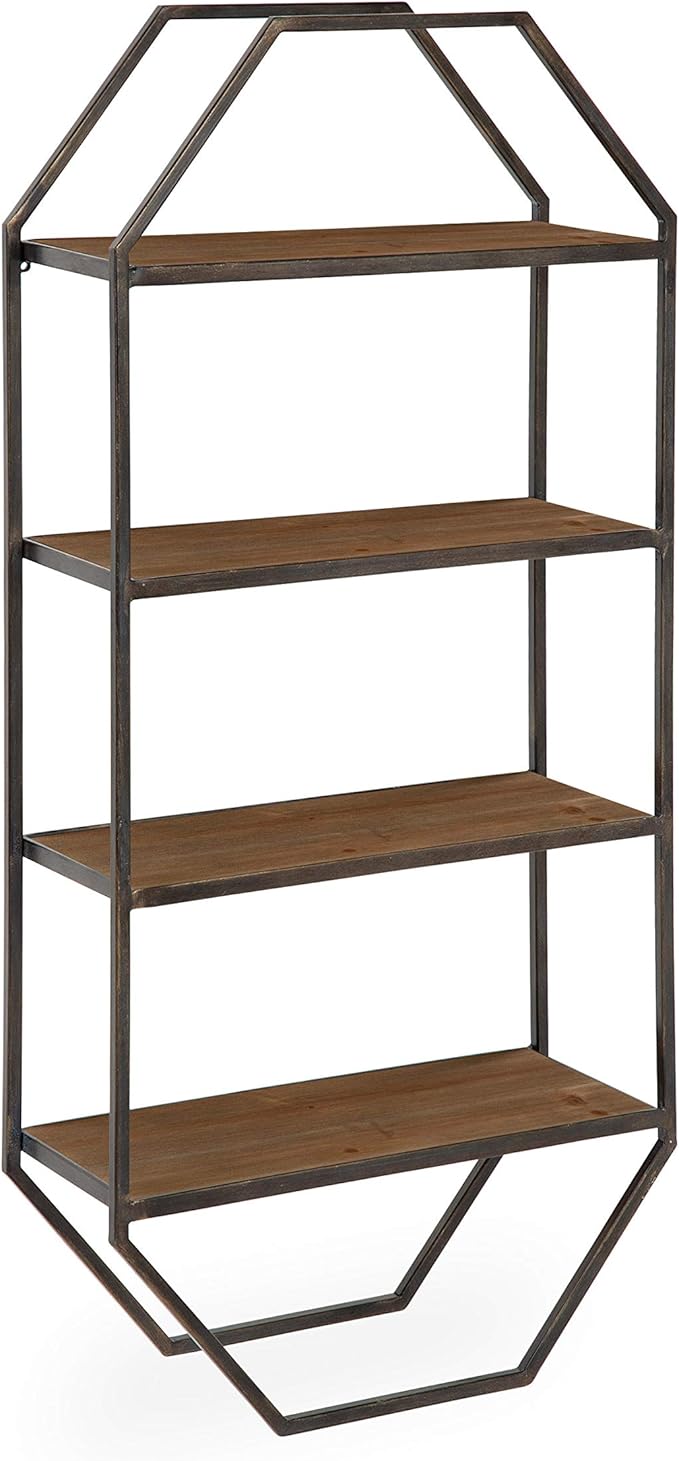 Amazon.com: Kate and Laurel Adela Rustic Wood and Metal Wall Shelf, 18. ...