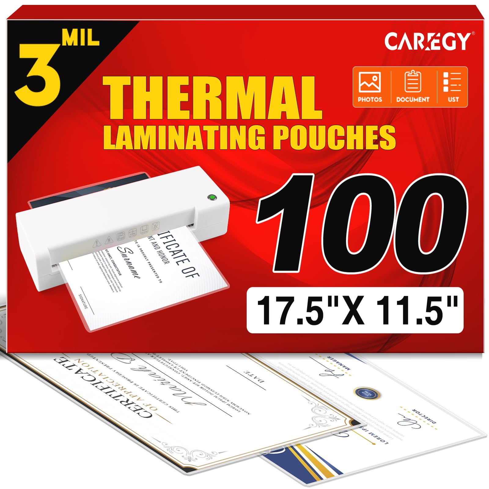 Snapklik.com : 100 Pack Laminating Sheets, Hold 11 X 17 Inch Sheet, 3 ...