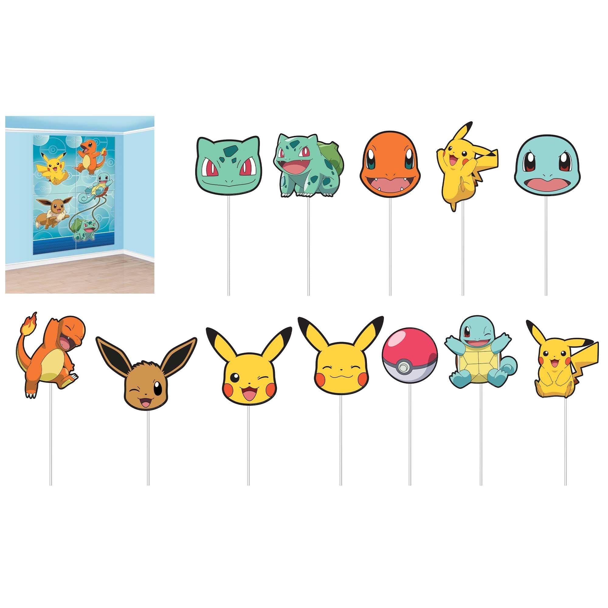 Amazon.com: Pokemon Multicolor Selfie Scene - 59" x 65" Backdrop with ...