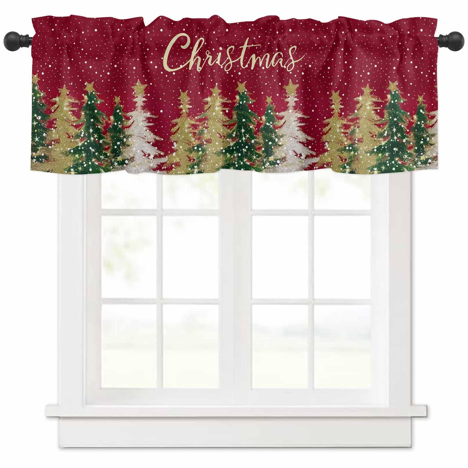 Amazon.com: Merry Christmas Valance Curtains for Kitchen Window 54" W x ...