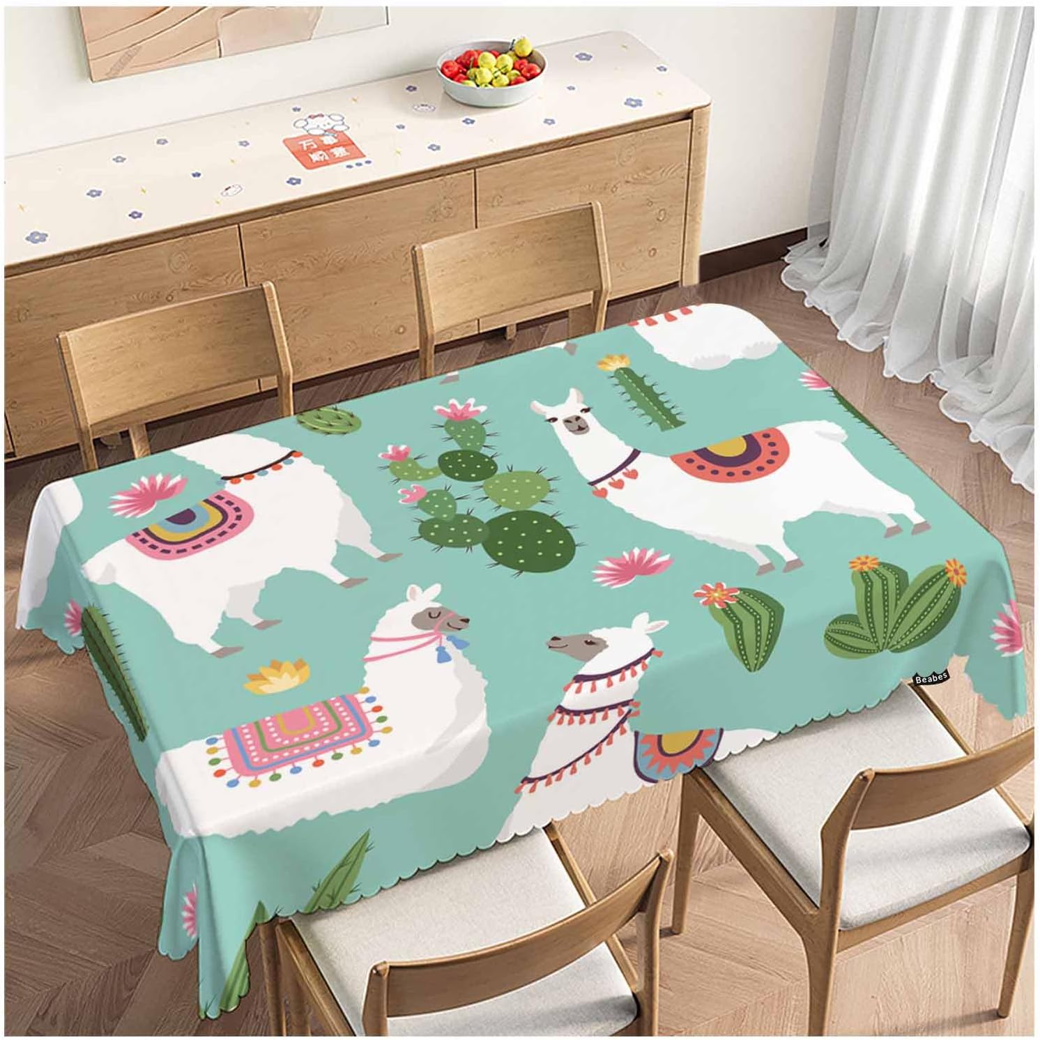 Amazon.com: Beabes Llama Dinner Table Cloths Cute Alpaca Tablecloth ...