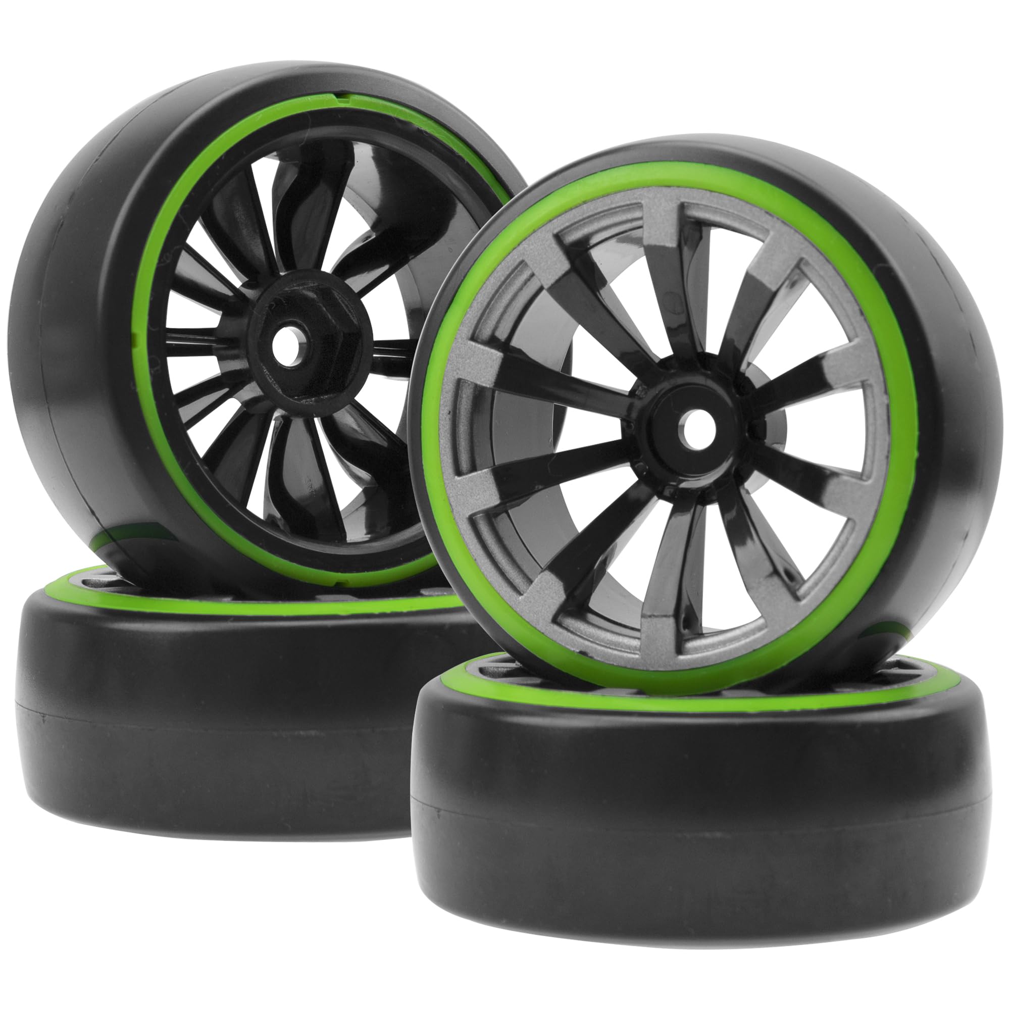 Amazon.com: ShareGoo 12mm Hex RC Drift Car Wheels and Hard Plastic ...