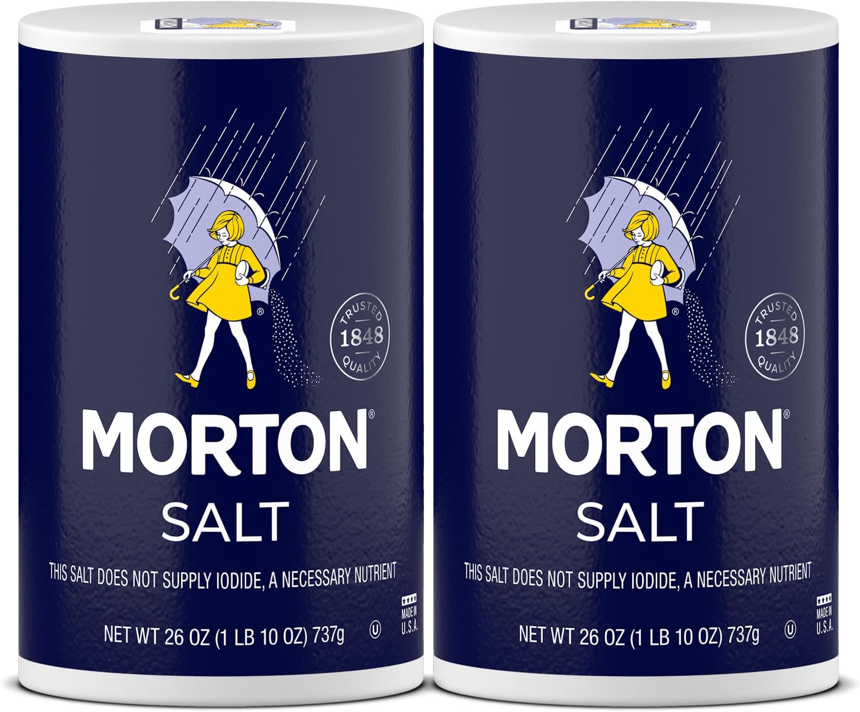 Amazon.com: Morton Plain Salt, (26 oz), 2-Pack - All-Purpose, Non ...