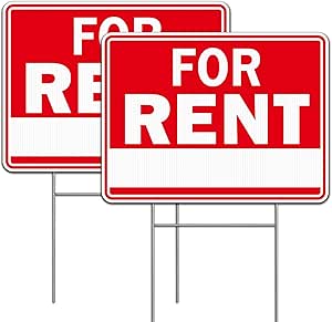 Amazon.com : For Rent Sign with Stake, For Rent Yard Sign Set for Home ...