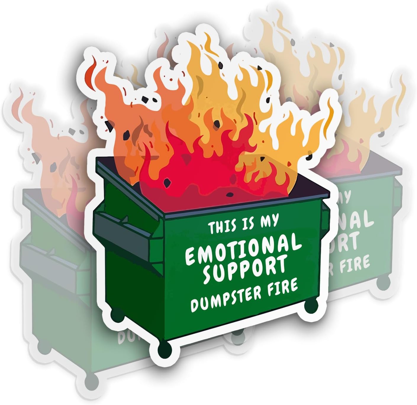 Amazon.com - This is My Emotional Support Dumpster Fire Sticker Anxiety Sticker Funny Emotional ...
