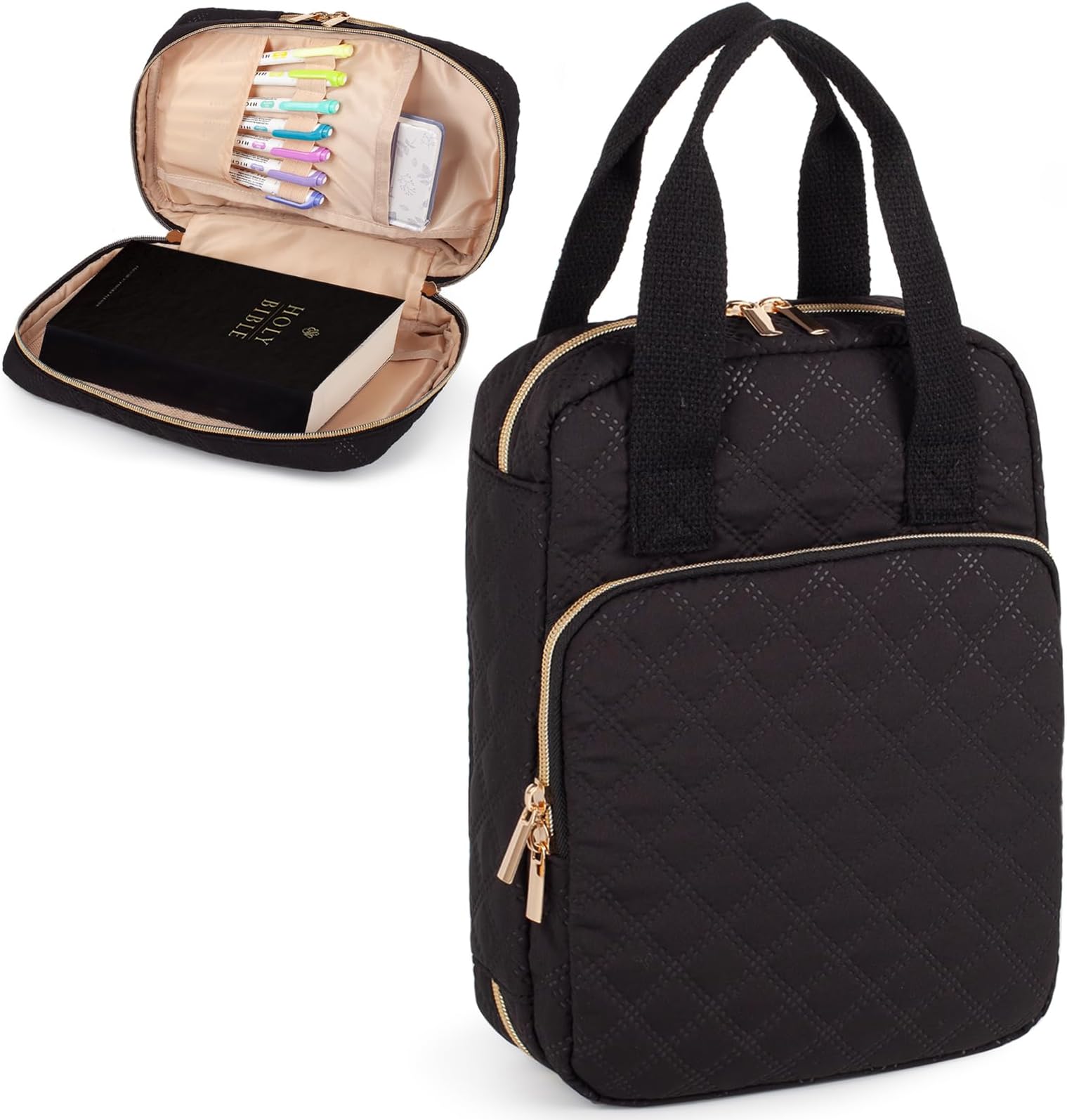 Amazon.com: Bunnychill Bible Cover for Women, Bible Case with Handles ...