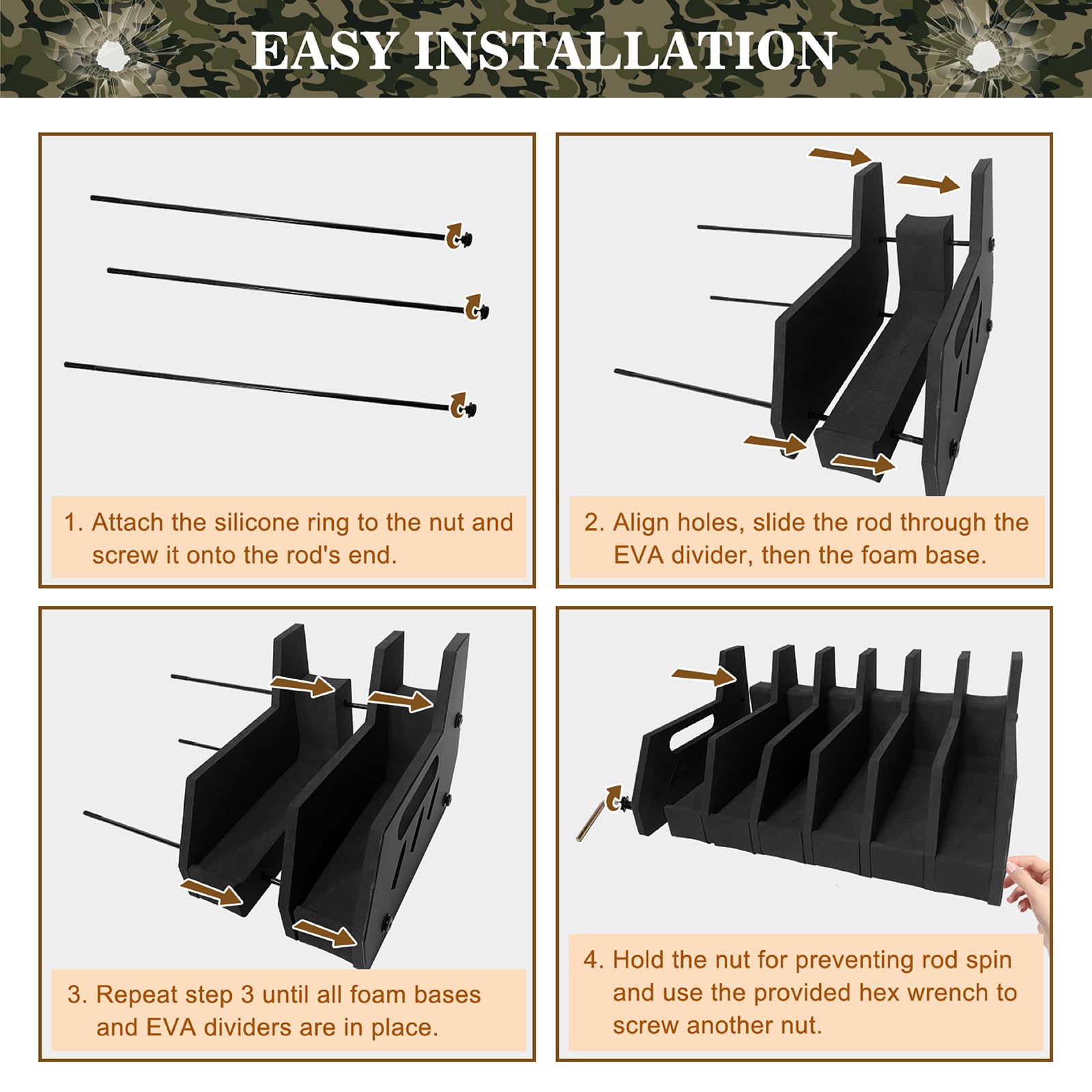 Snapklik.com : 4 Gun Slots Pistol Rack, Soft Foam Gun Safe Pistol ...