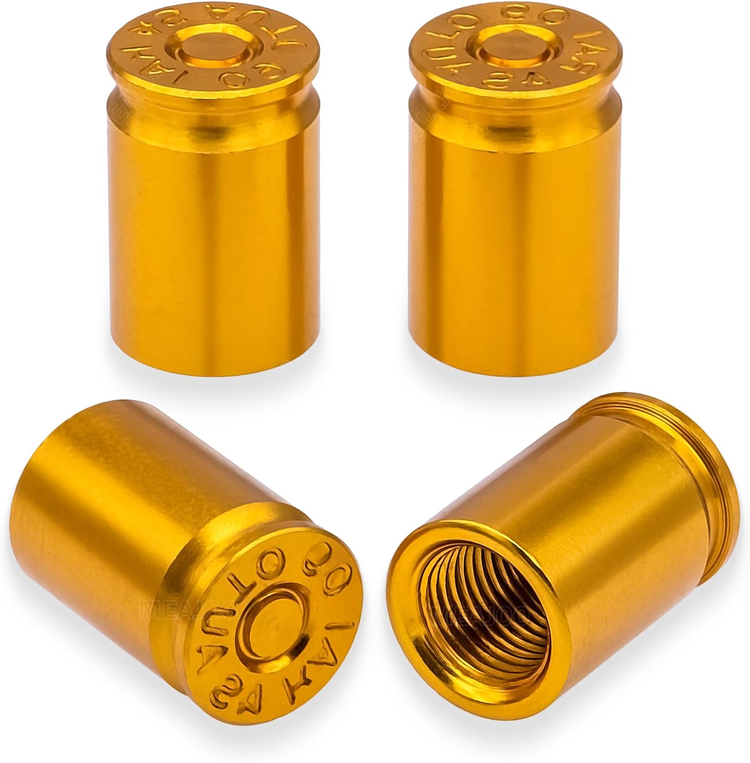 Amazon.com: MEAJOO 4PCS Bullet Shell Tire Valve Stem Caps, Aluminum ...