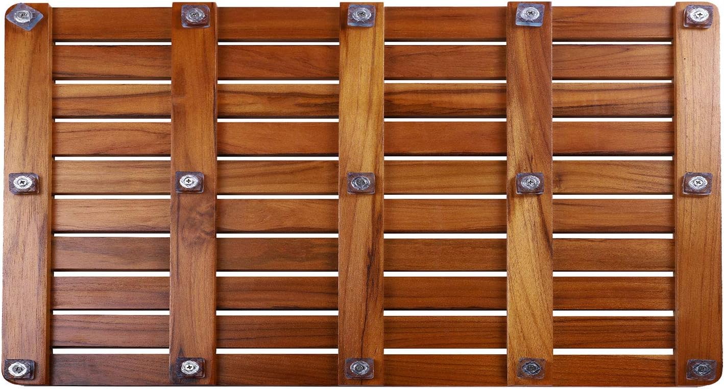 Amazon.com: Utoplike Teak Bath Mat, Shower Mat Wood for Bathroom, (40 ...