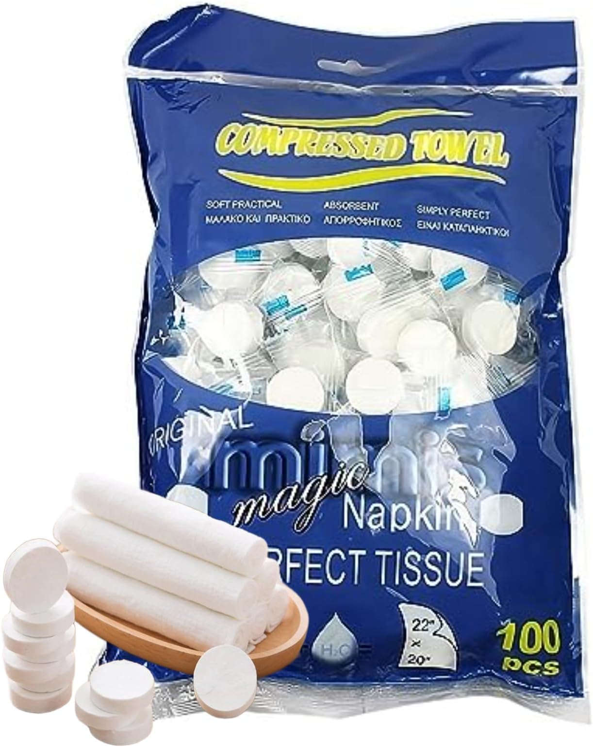 Amazon.com: WYSI Multi-Purpose Wipes - Just Add Water - 100 Compressed ...