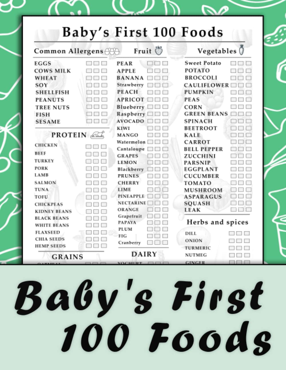 Baby's First 100 Foods: Baby's First 100 Foods Tracker for Newborn use ...