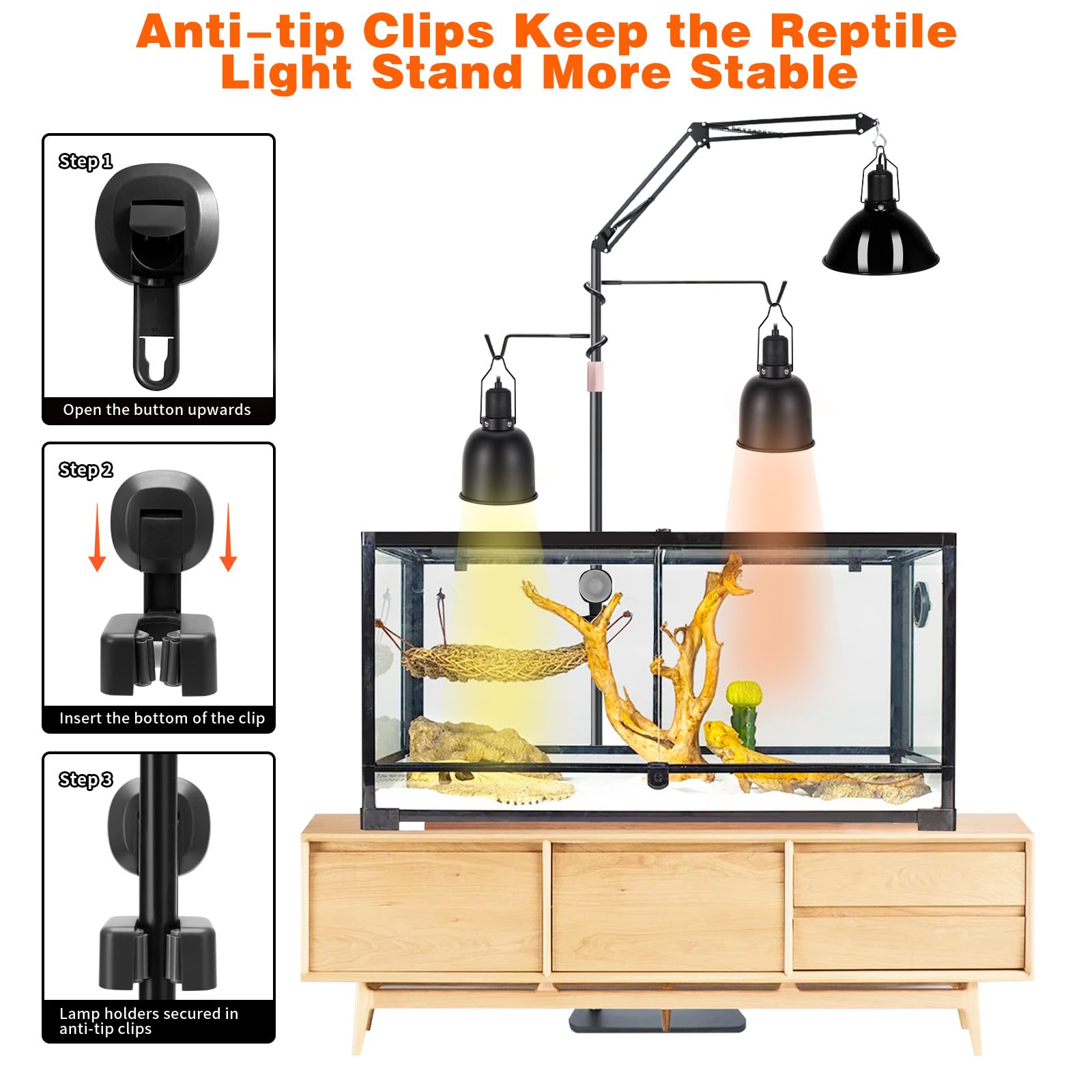 Snapklik.com : DXOPHIEX Reptile Heat Lamp Stand Reptile Light Stand ...