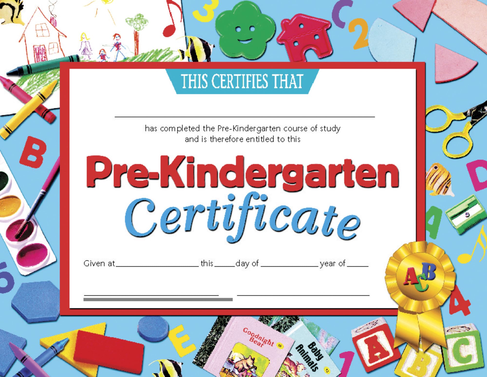 Plantillas De Certificados Pre Kindergarten Ilustración De Plantilla