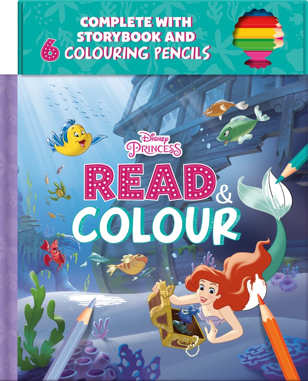 Disney Princess Ariel: Read & Colour: Books, Igloo: 9781838527020 ...