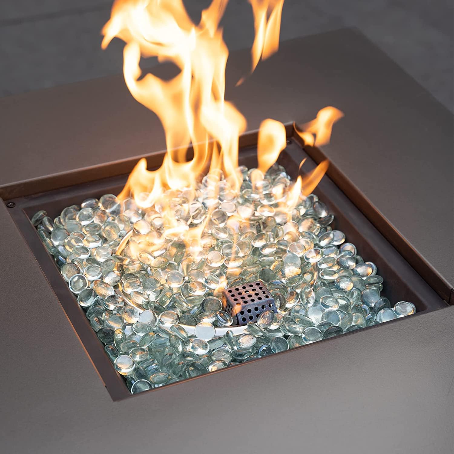 Glass Beads For Fire Pits Outsunny Gas Fire Pit Table With 50,000 BTU
