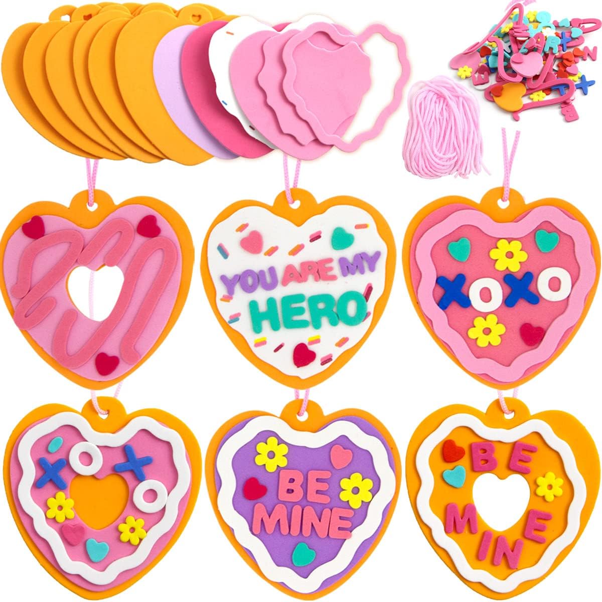Amazon.com: Roowest 1080 Pcs Valentine's Day Foam Heart Stickers Kit ...