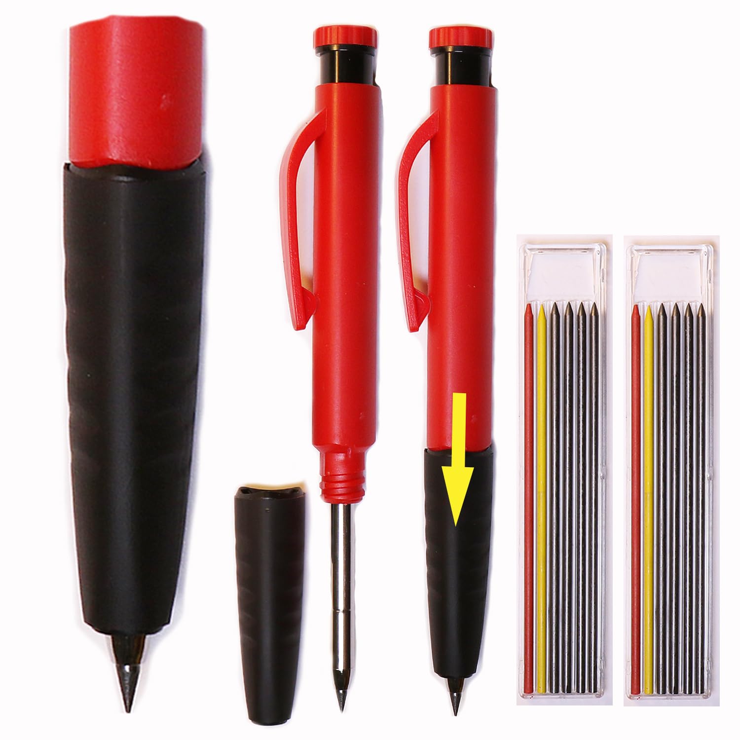 Amazon.com : MagnetaClip RUBBER GRIP TWO PACK - Carpenter Pencil Set ...