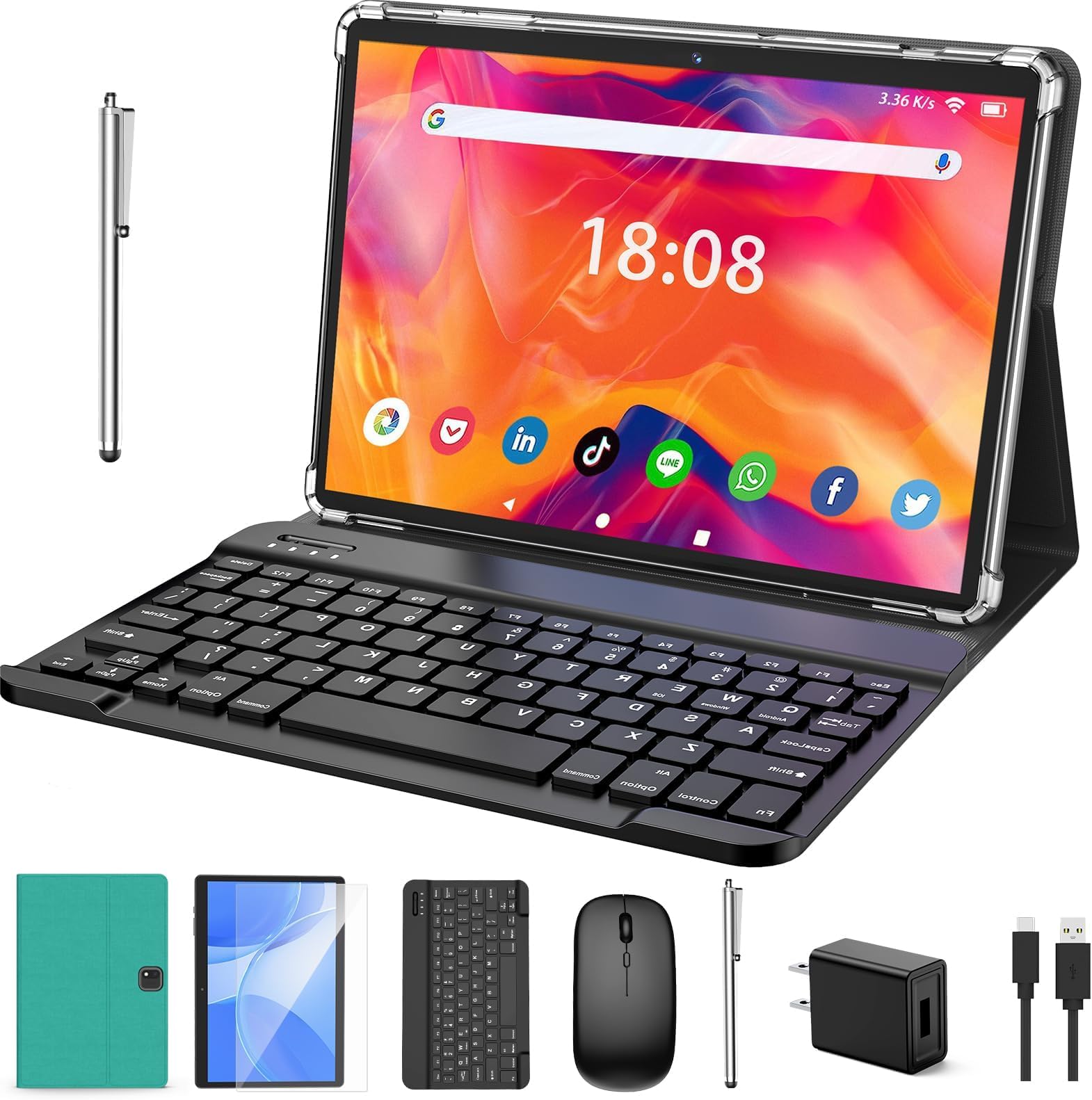 Amazon.com : Android Tablet with Keyboard, Android 13 Tablet, 12(6+6 ...