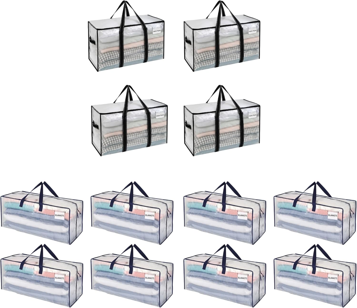 Amazon.com: VENO 12 Pack Moving Bags (8 Pack Clear Moving Bag with ...