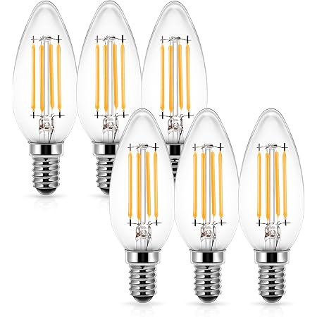 BRIMAX E14 LED Candle Bulbs Dimmable 4W, 40W Equivalent, Soft Warm ...