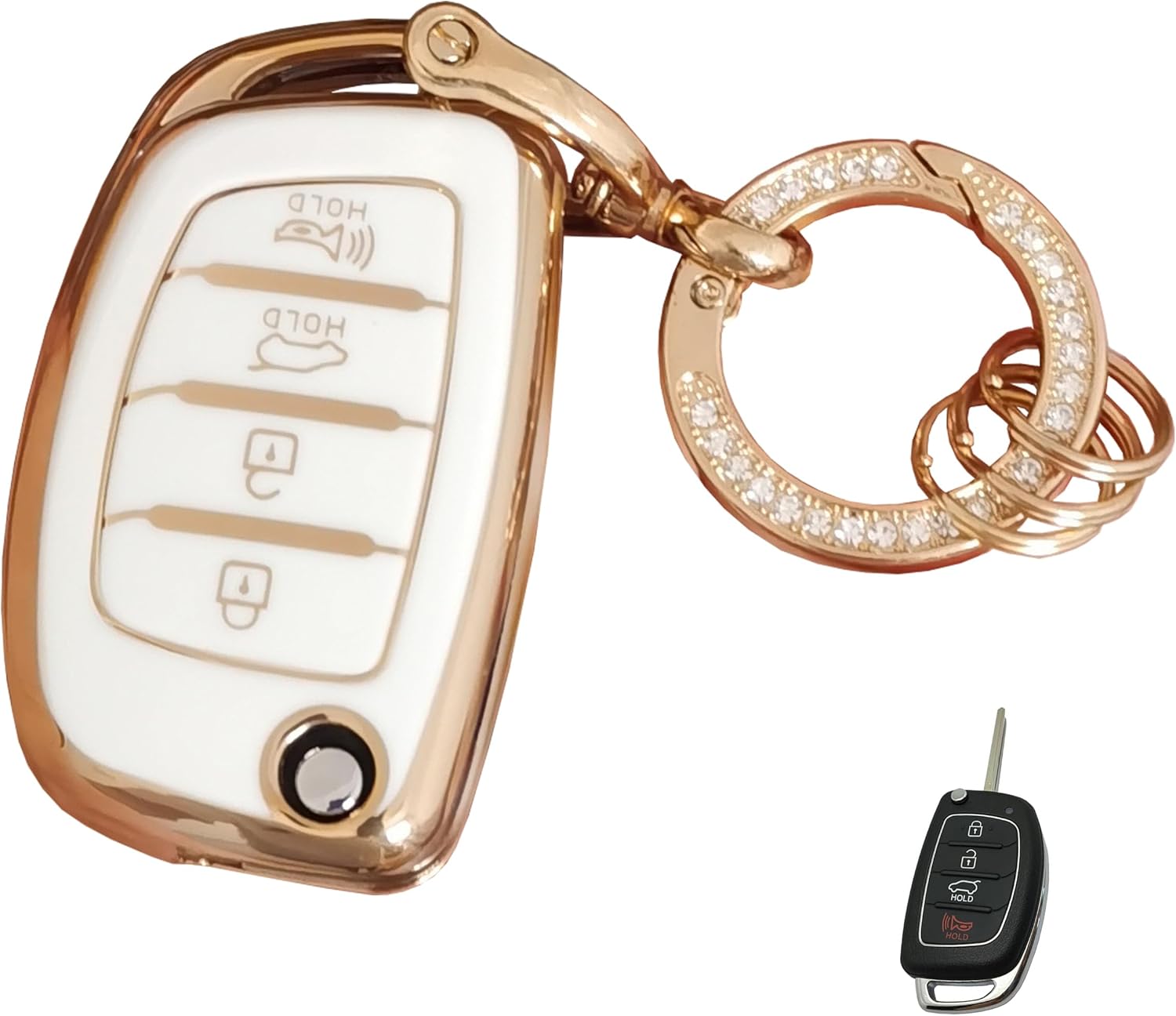 Amazon.com: TAPAYICA for Hyundai Key Fob Cover Folding Key Fob Shell ...