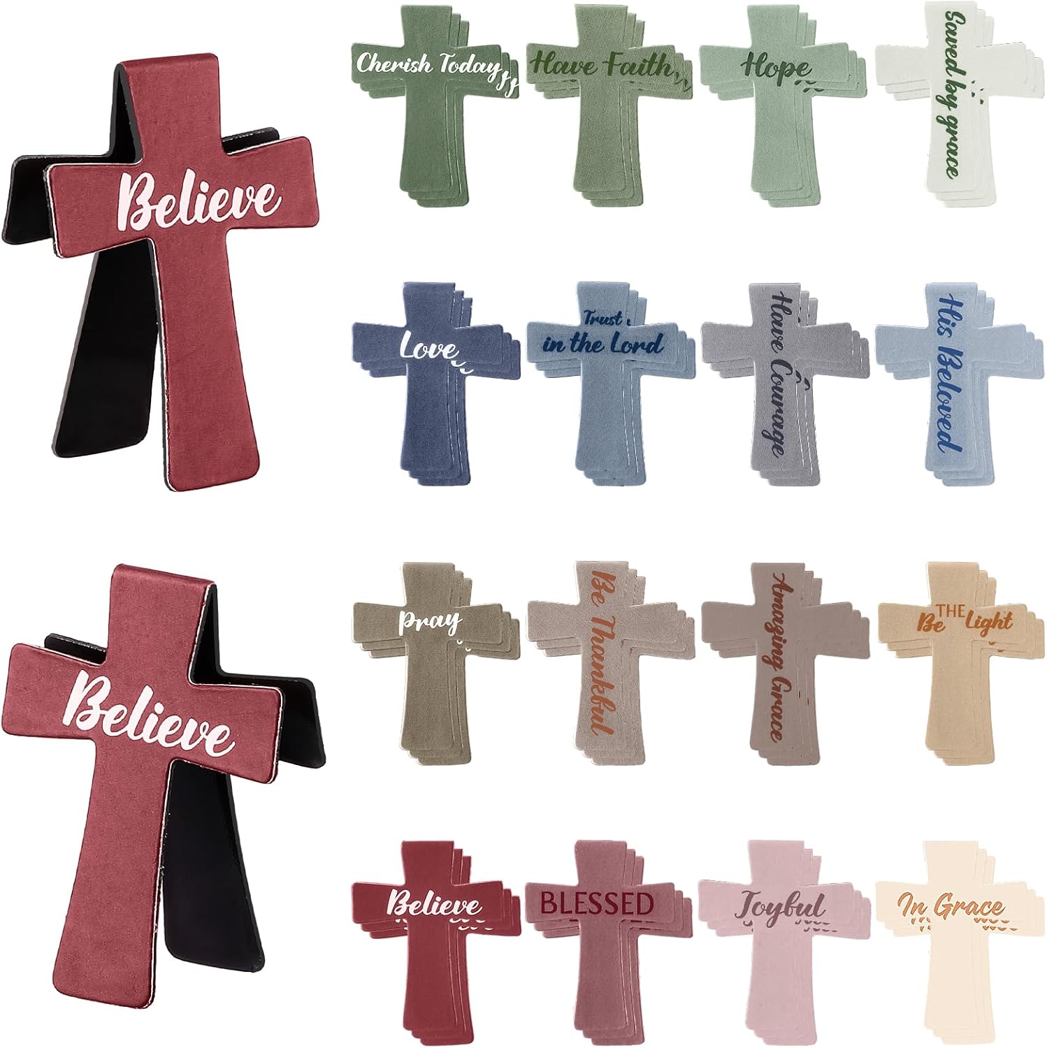 Amazon.com: Resurhang 48 Pcs Magnetic Bookmarks Christian Cross ...