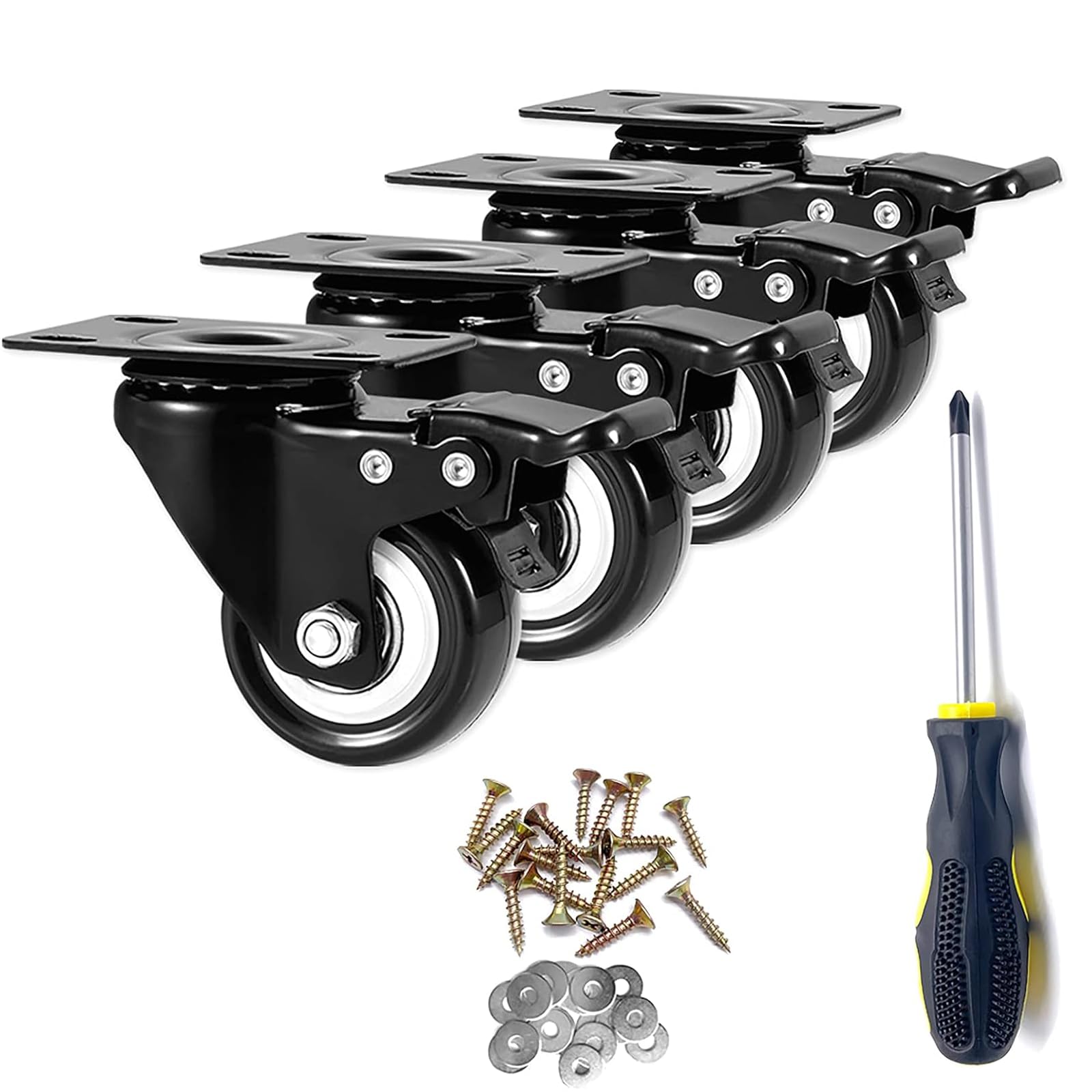 Snapklik.com : 2" Caster Wheels Set Of 4,2 Inch Heavy Duty Casters