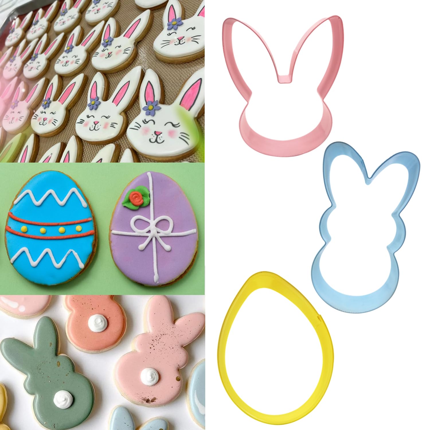 Snapklik.com : 3Pcs Large Easter Cookie Cutters, 4 3.75 Holiday Themed ...