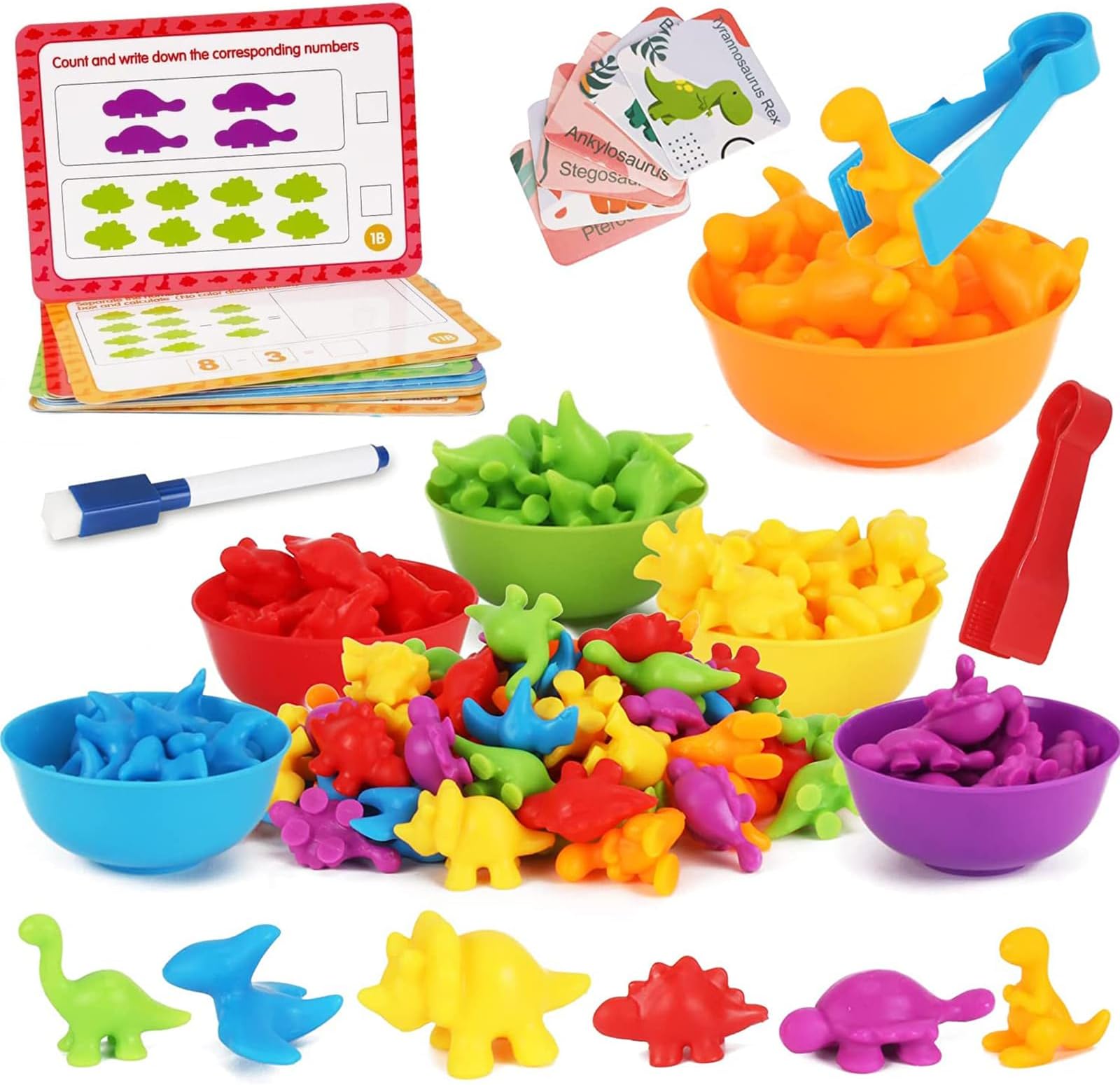 Counting Matching Game Dinosaur Toys,Matching Games with Sorting Bowls ...