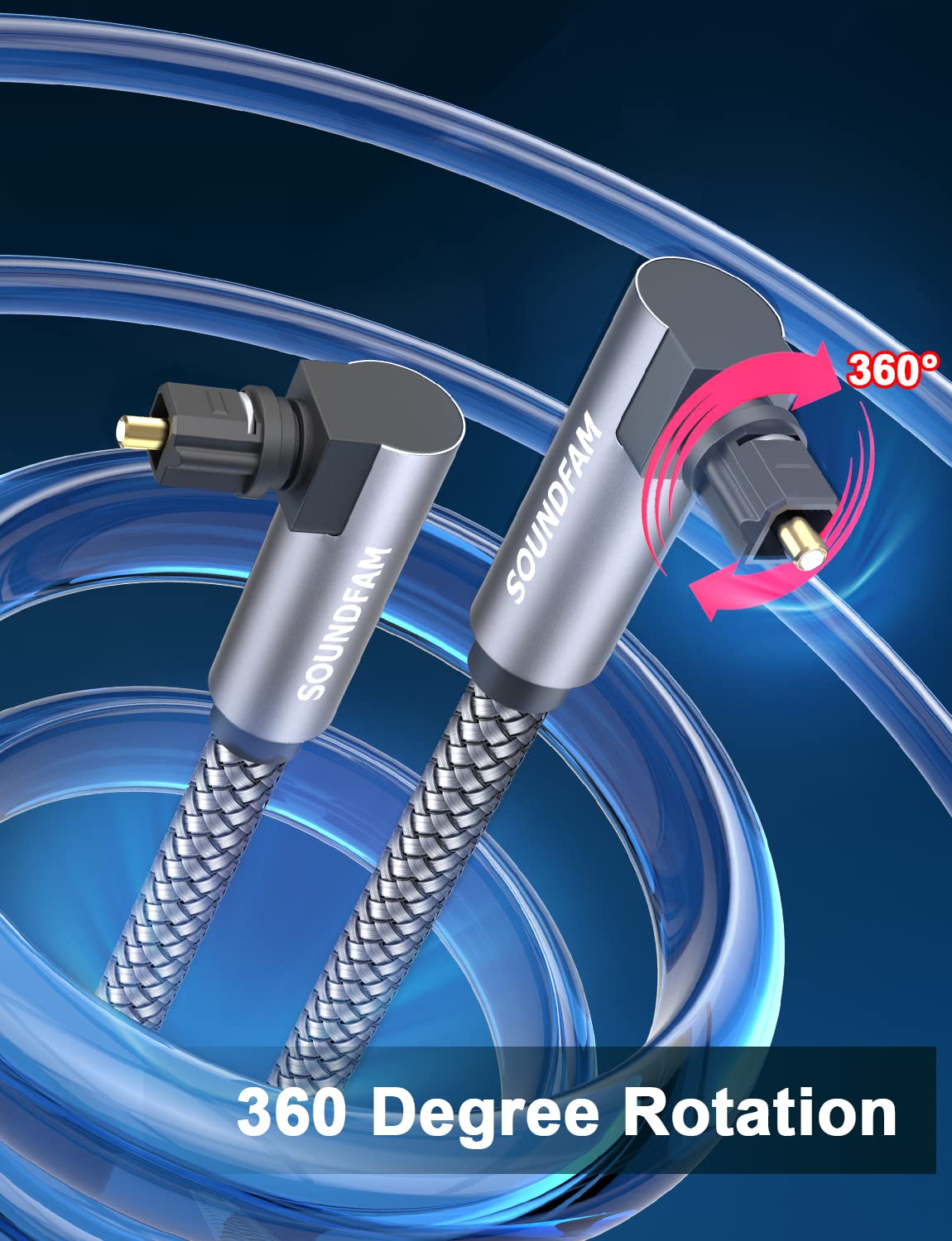 Snapklik.com : SOUNDFAM 90 Degree Optical Audio Cable Double Right ...