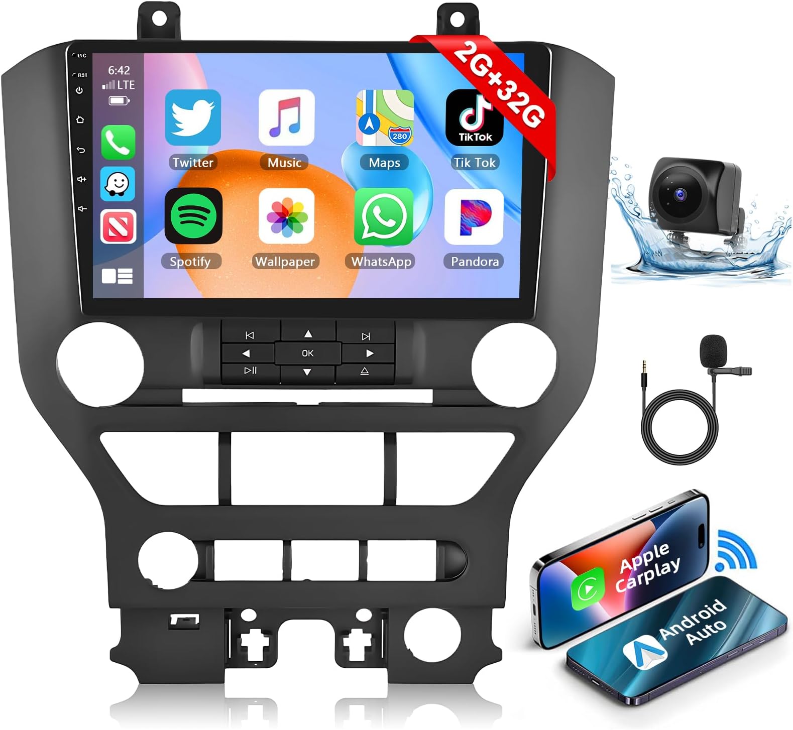 Amazon.com: Podofo 2+32G Car Stereo for Ford Mustang 2015-2020(Adapts ...