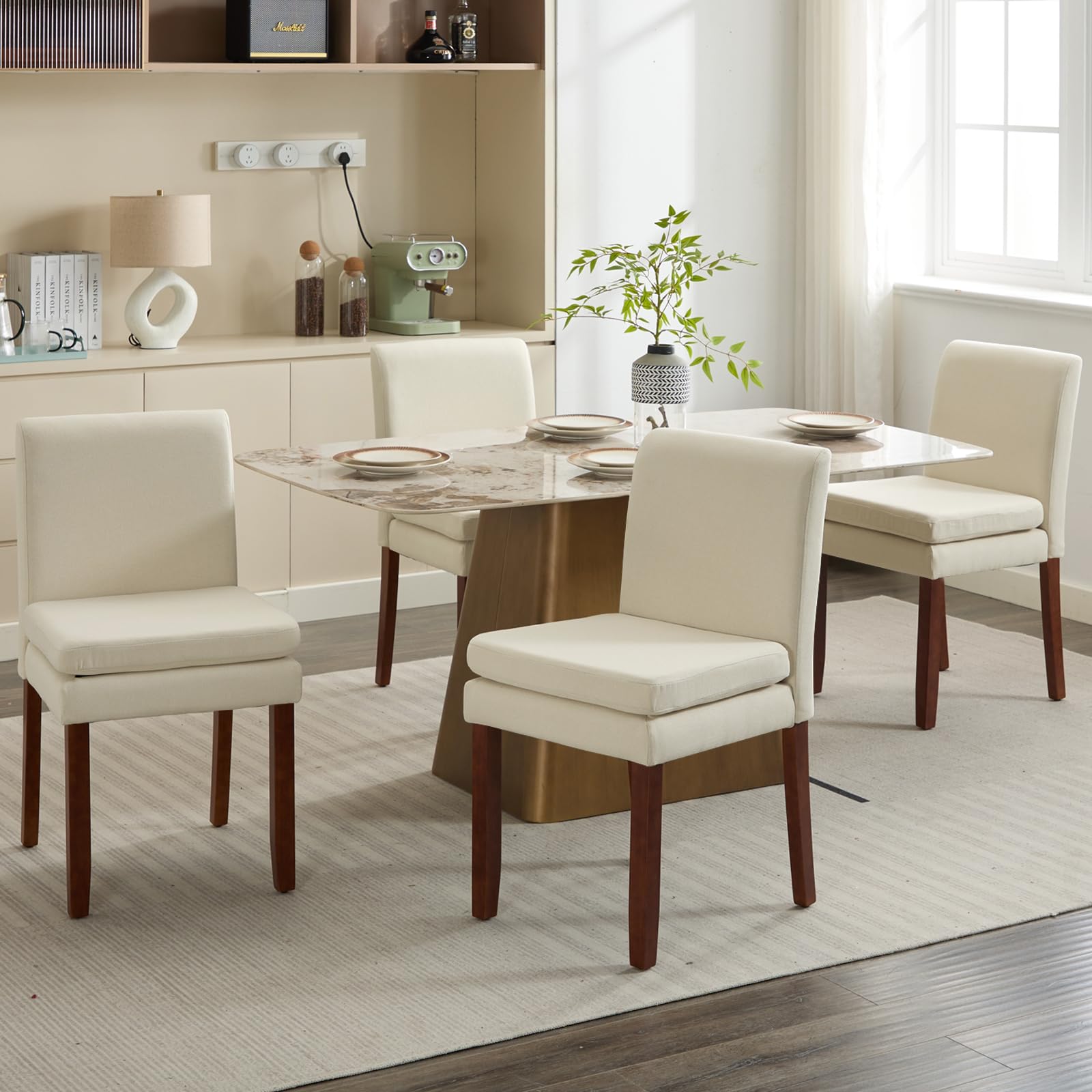 Amazon.com - Aoowow Upholstered Dining Chairs, Modern Dining Room ...