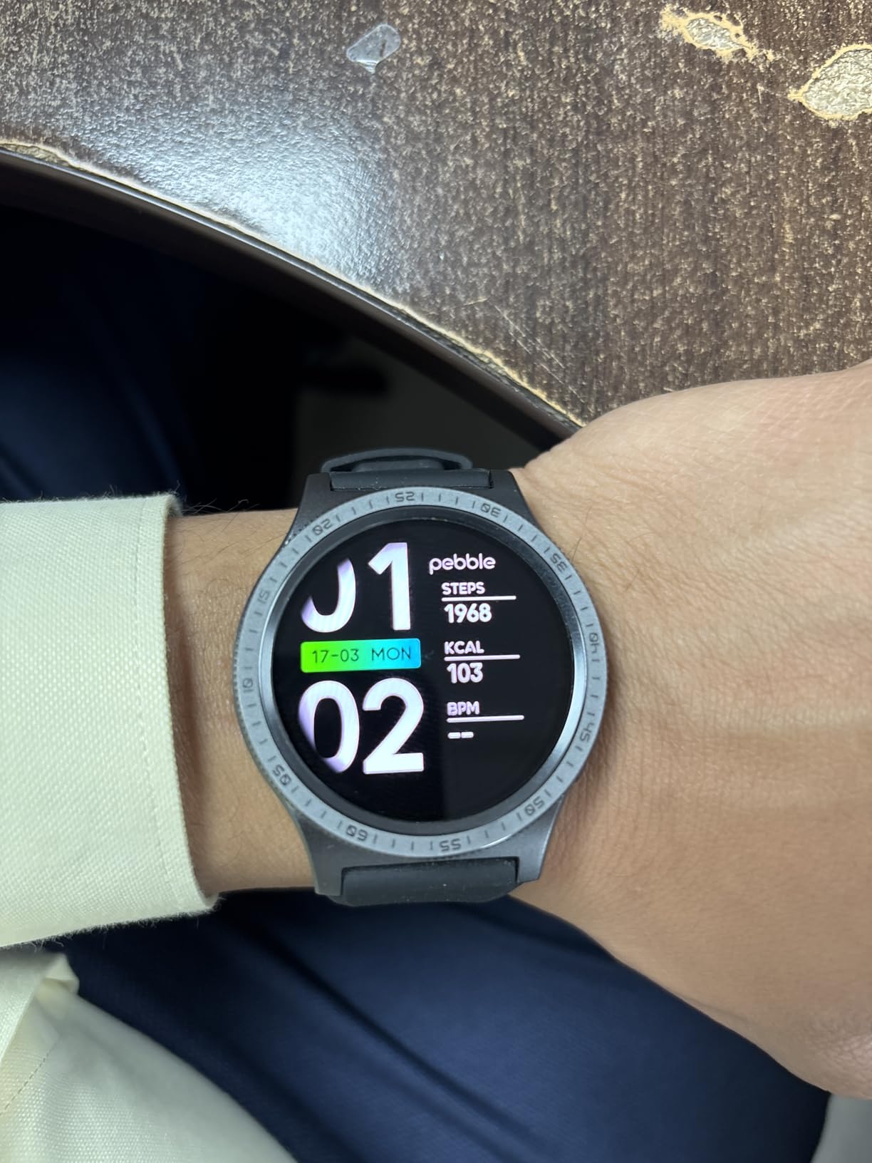 Pebble Revolve Pro 1.43" Ultra AMOLED Smartwatch | Rotating Bezel | 600 ...