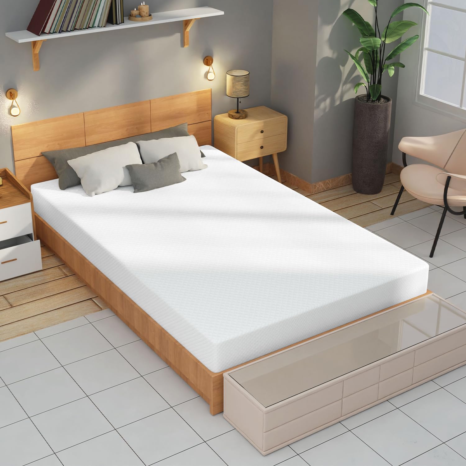 5 Inch Twin Mattress Memory Foam Mattress Gel Mattress Bed-in-a-Box ...