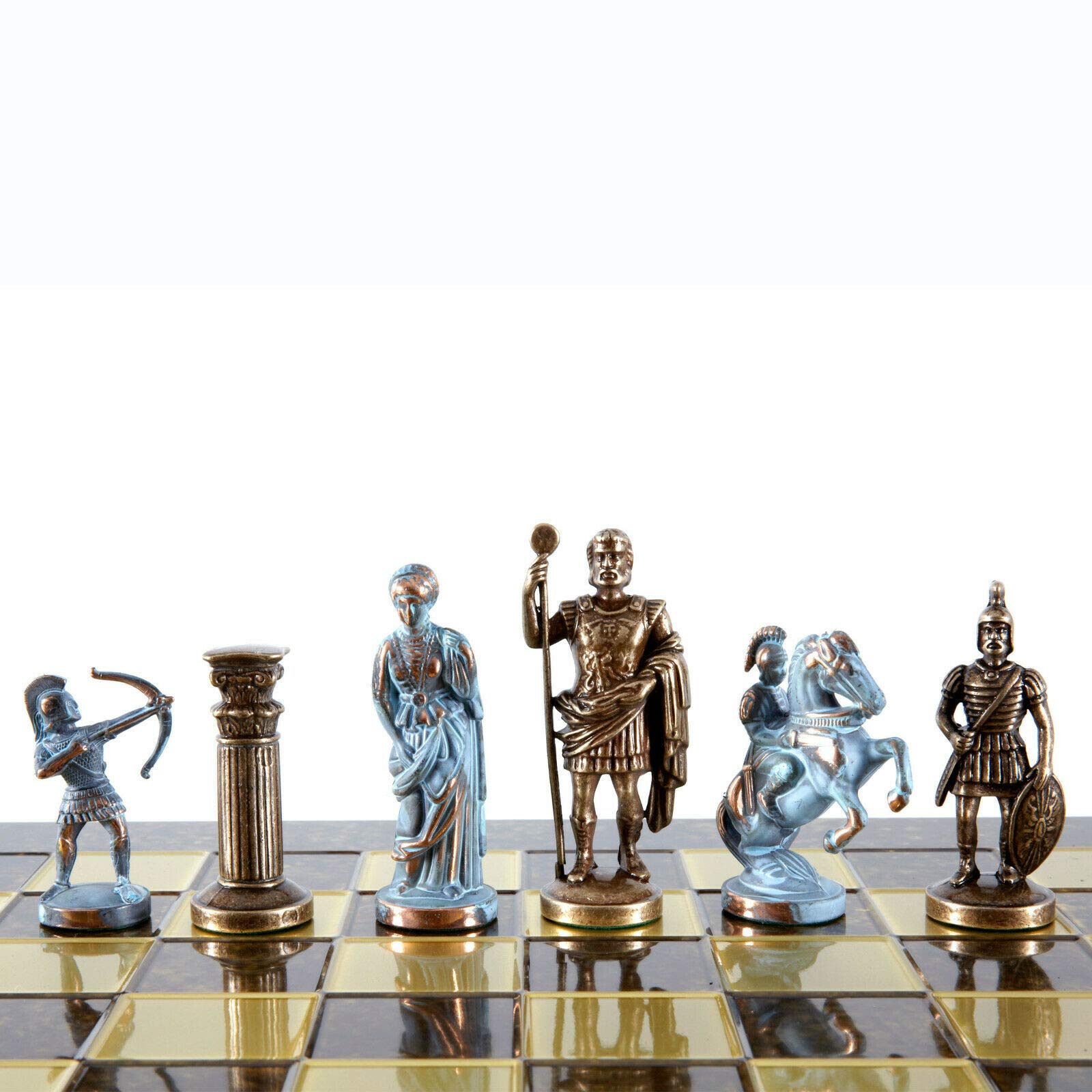 Amazon.com: Manopoulos Archers Large Chess Set - Blue&Copper - Brown ...