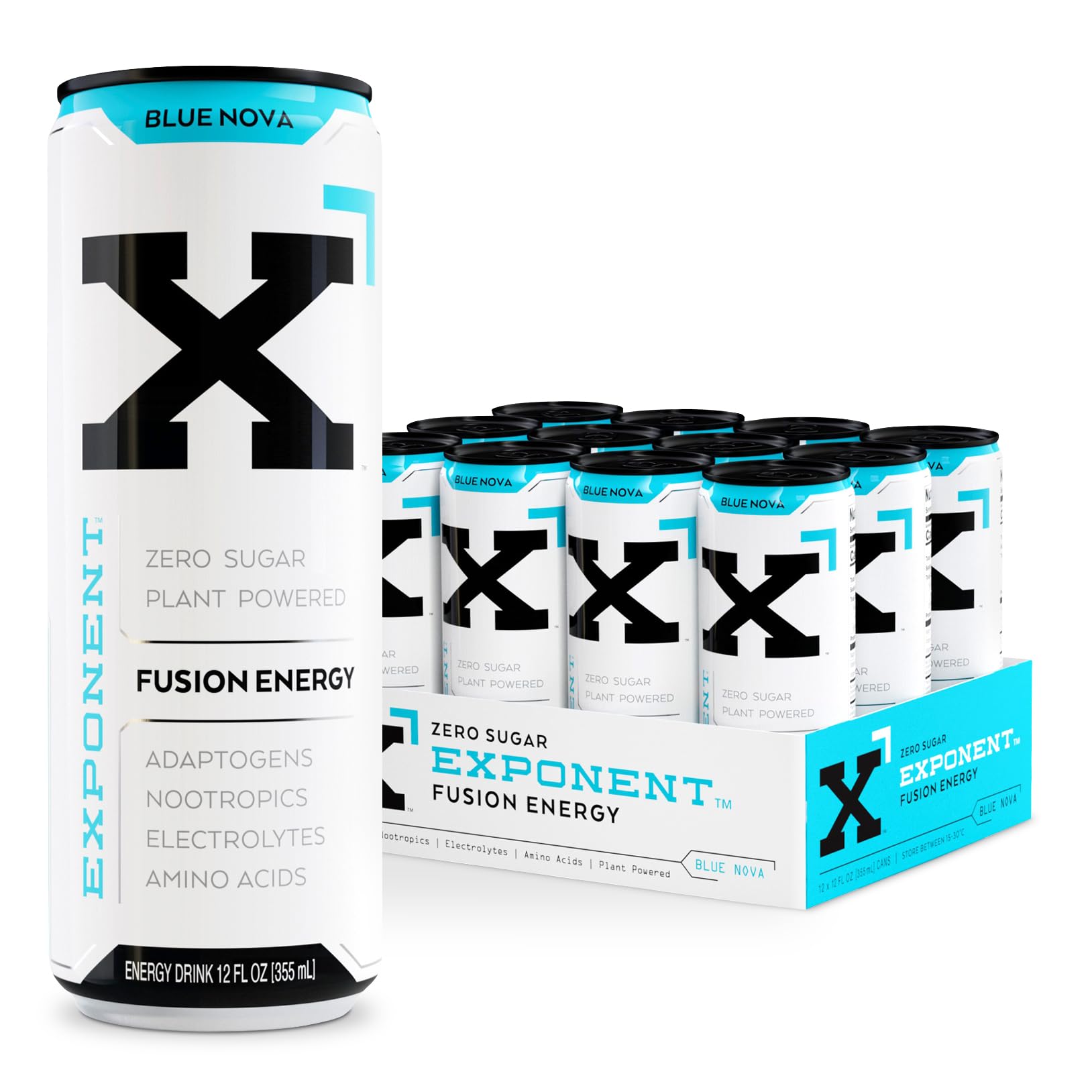Amazon.com : Exponent – Blue Nova Fusion Energy Drink | Pack of 12 ...