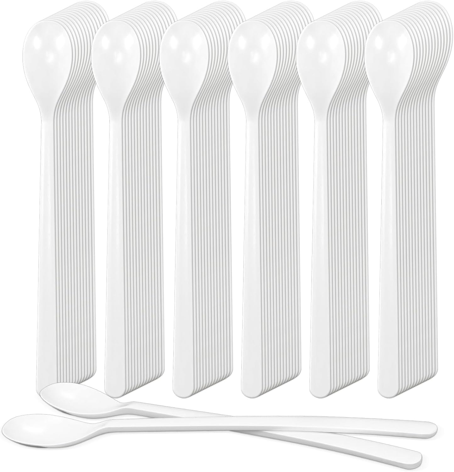 Amazon.com: CZWESTC Long Handle Plastic Spoons, 100 Count Heavy Duty ...