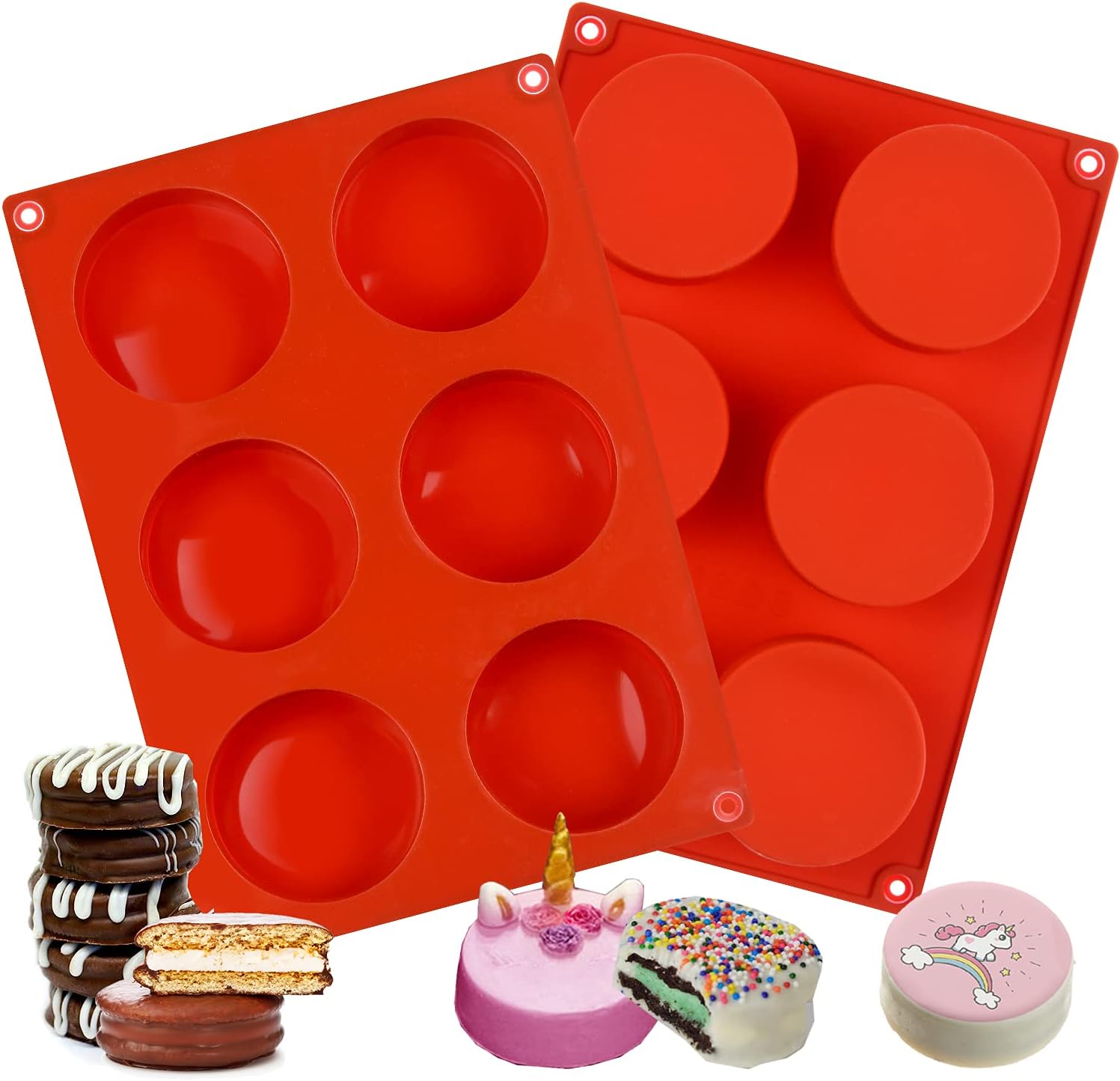Amazon.com: Round Silicone Molds for Chocolate, Candy, Oreo Cookie ...