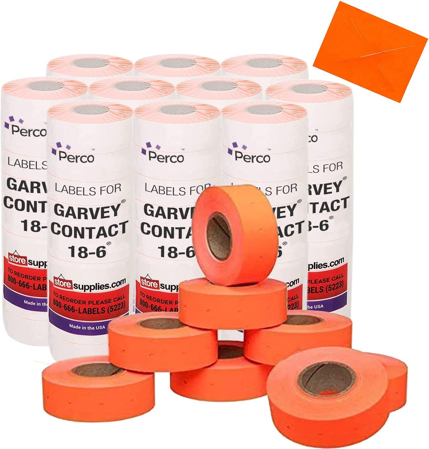 Amazon.com : 1812 Fluorescent Red Pricing Labels for Garvey 18-6 One ...