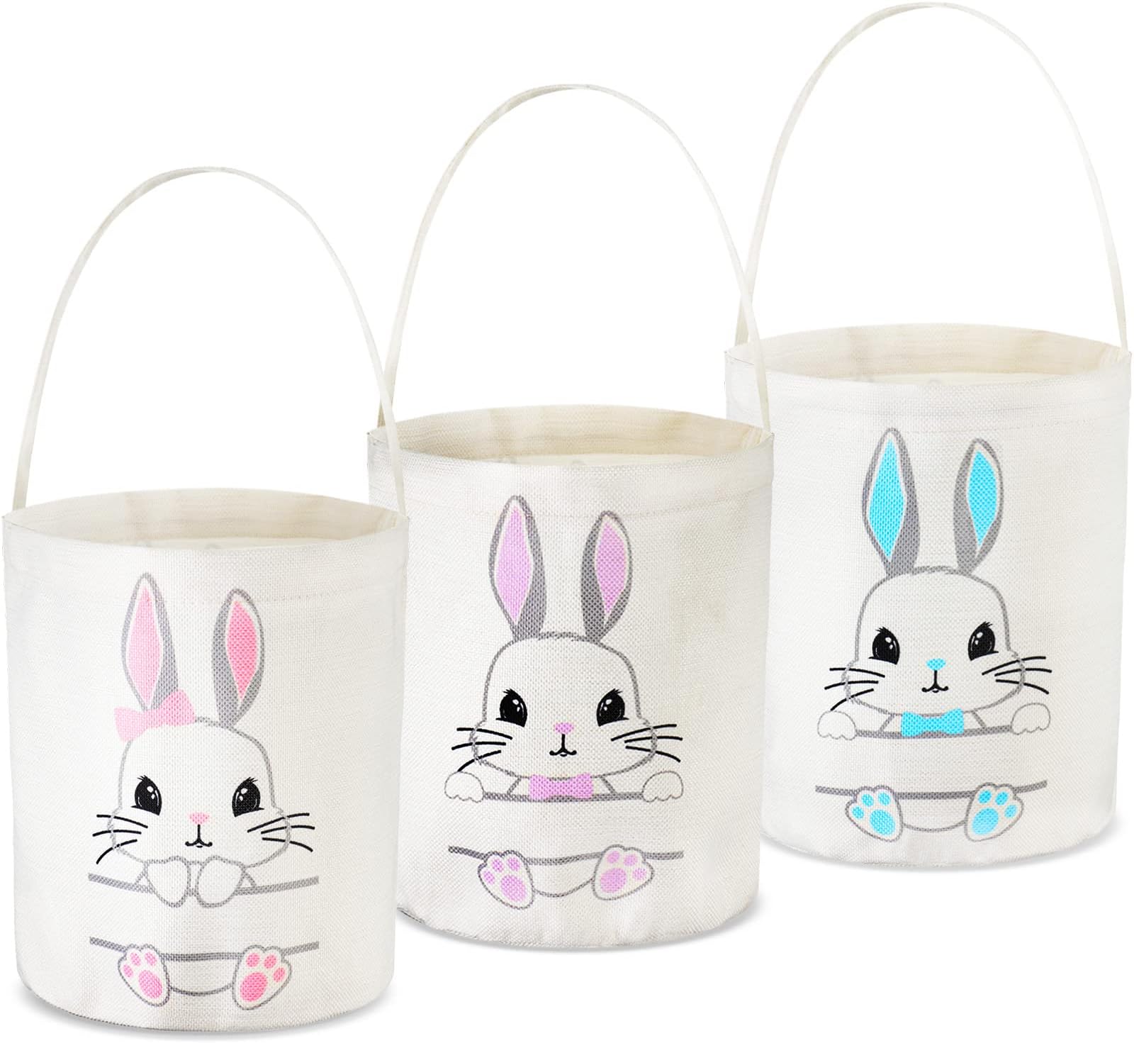 Amazon.com : SiliFine 3 Pack Easter Basket Easter Bunny Woven Basket ...