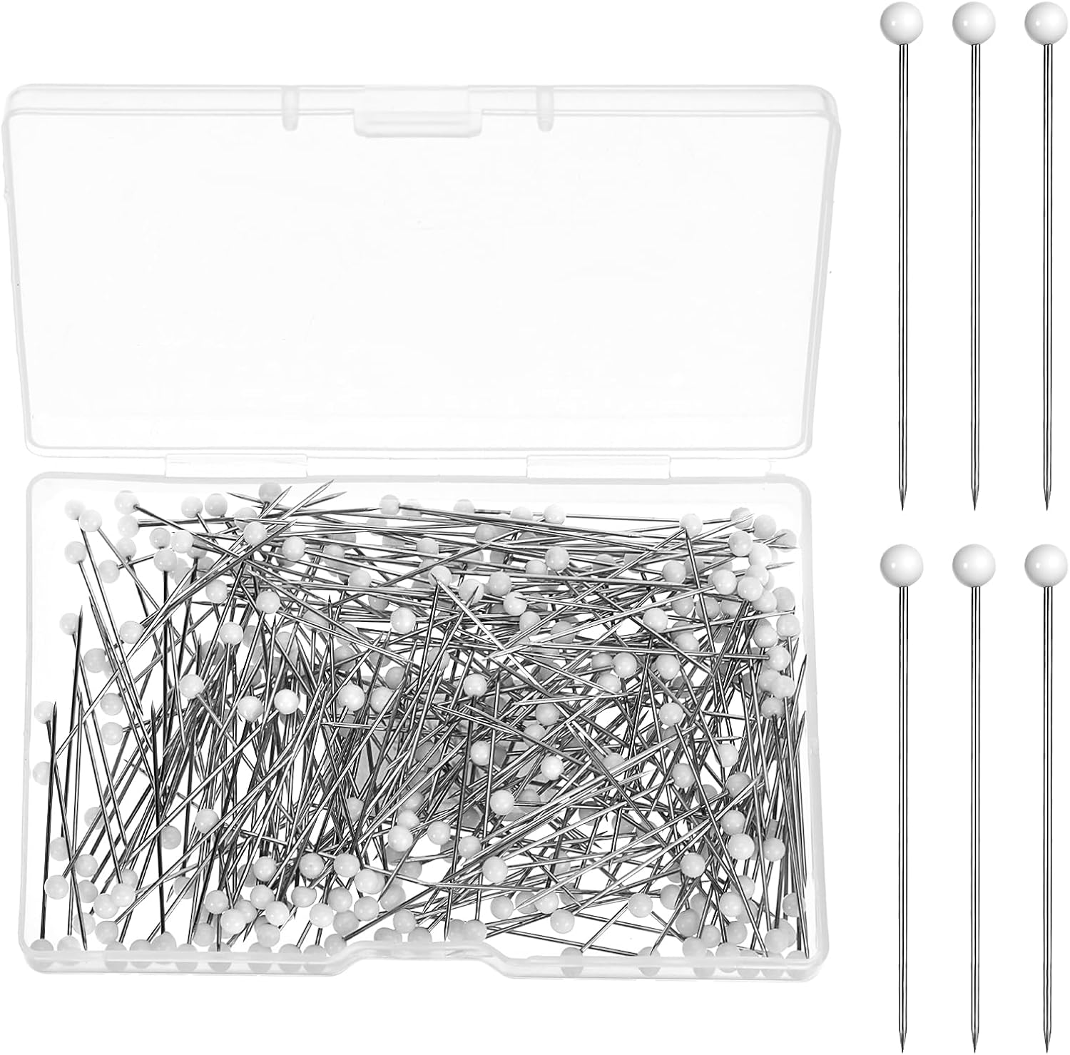 Amazon.com: 300 PCS Glass Head Sewing Pins for Fabric 1.5inch/3.8cm ...