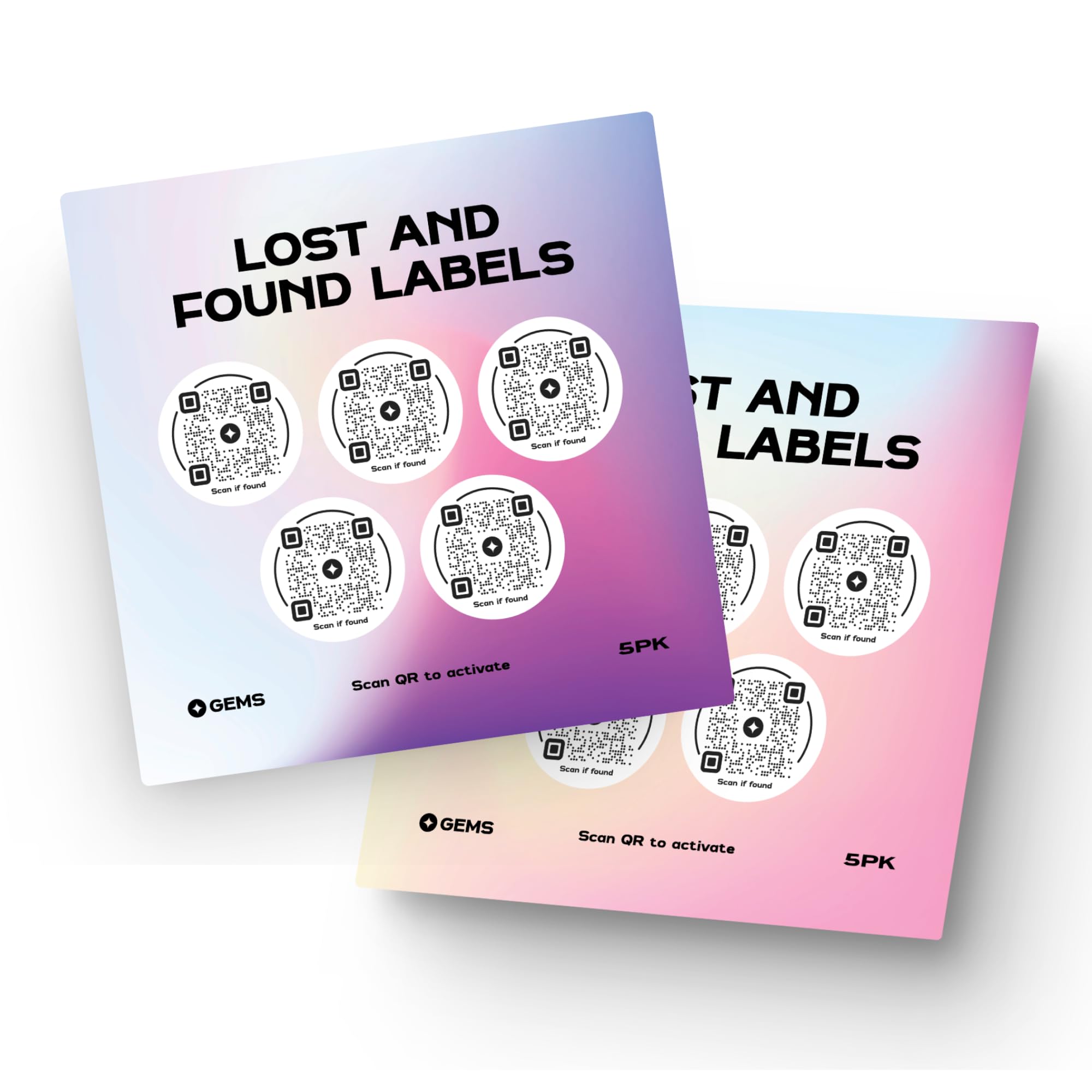 Amazon.com : Gems Lost & Found Labels - Prevent Lost Items - QR Code ...