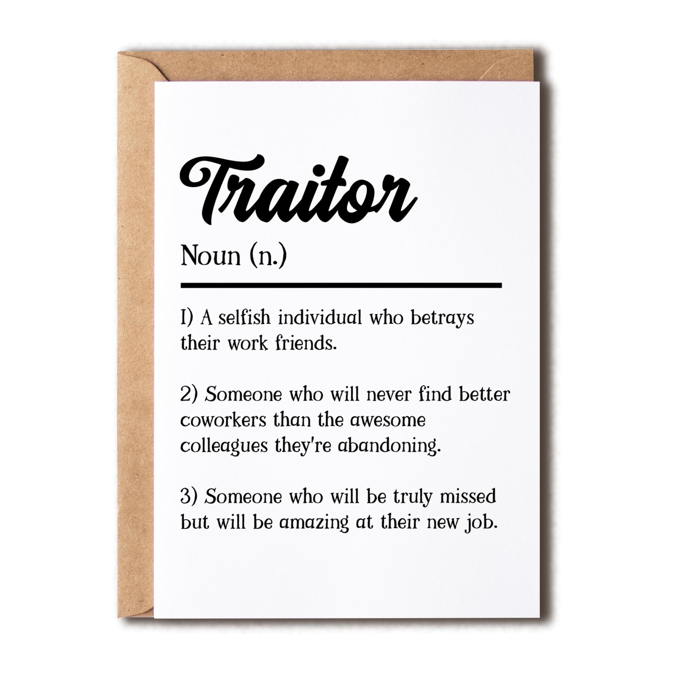 Amazon.com: Traitor Definition Card - Funny Leaving Card - Naughty ...