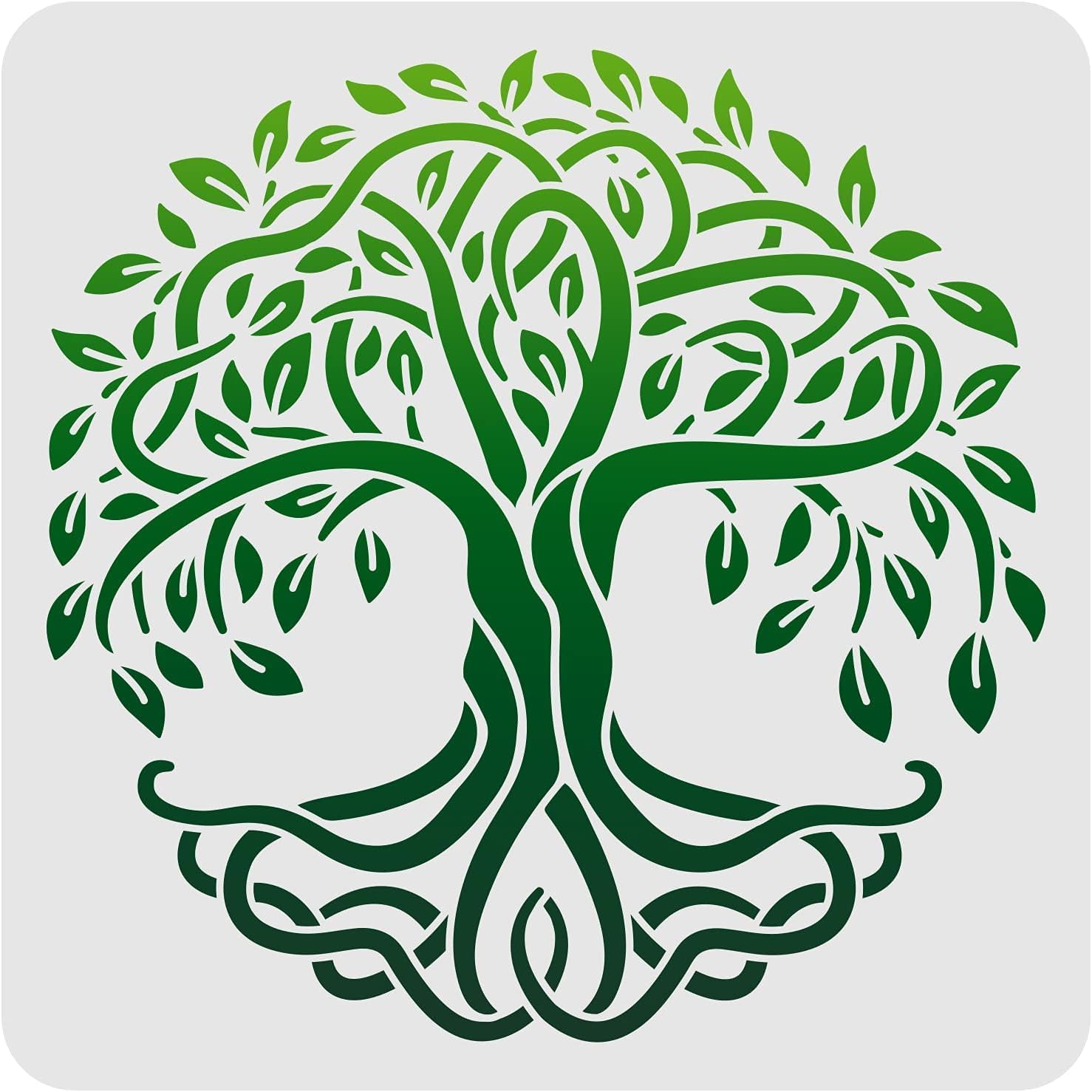 Amazon.com : FINGERINSPIRE Tree of Life Stencils Tree Life Pattern ...