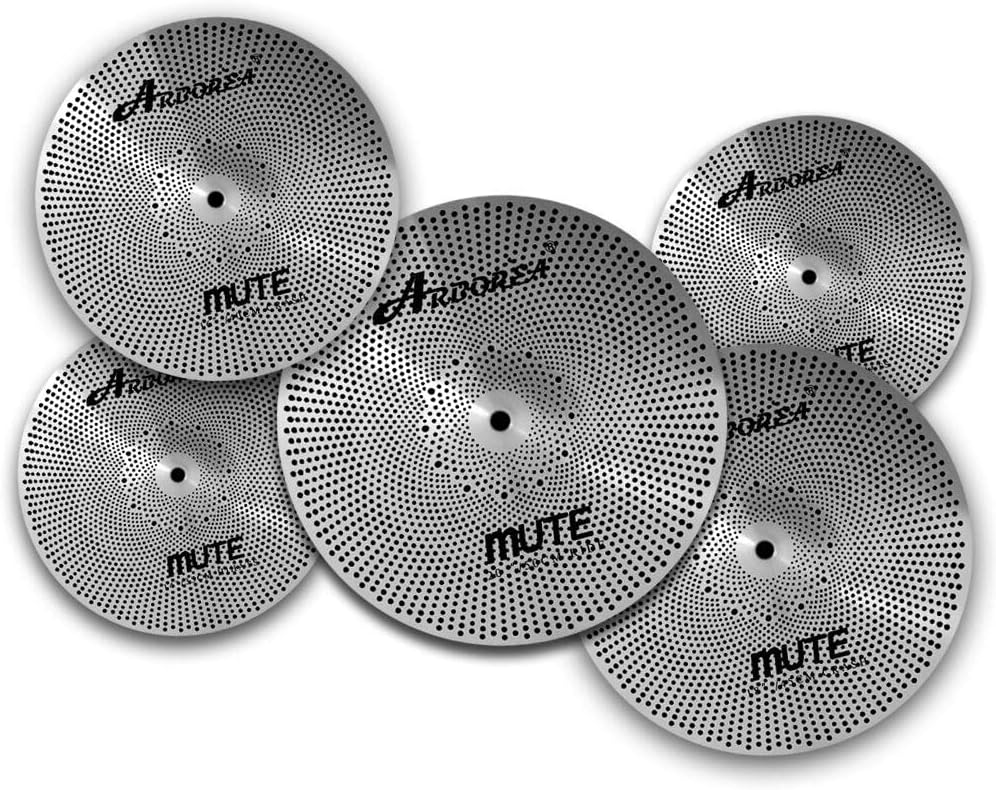 Amazon.com: Low Volume Cymbal Pack Silver Mute Cymbal 14"/16"/18"/20" 5 ...