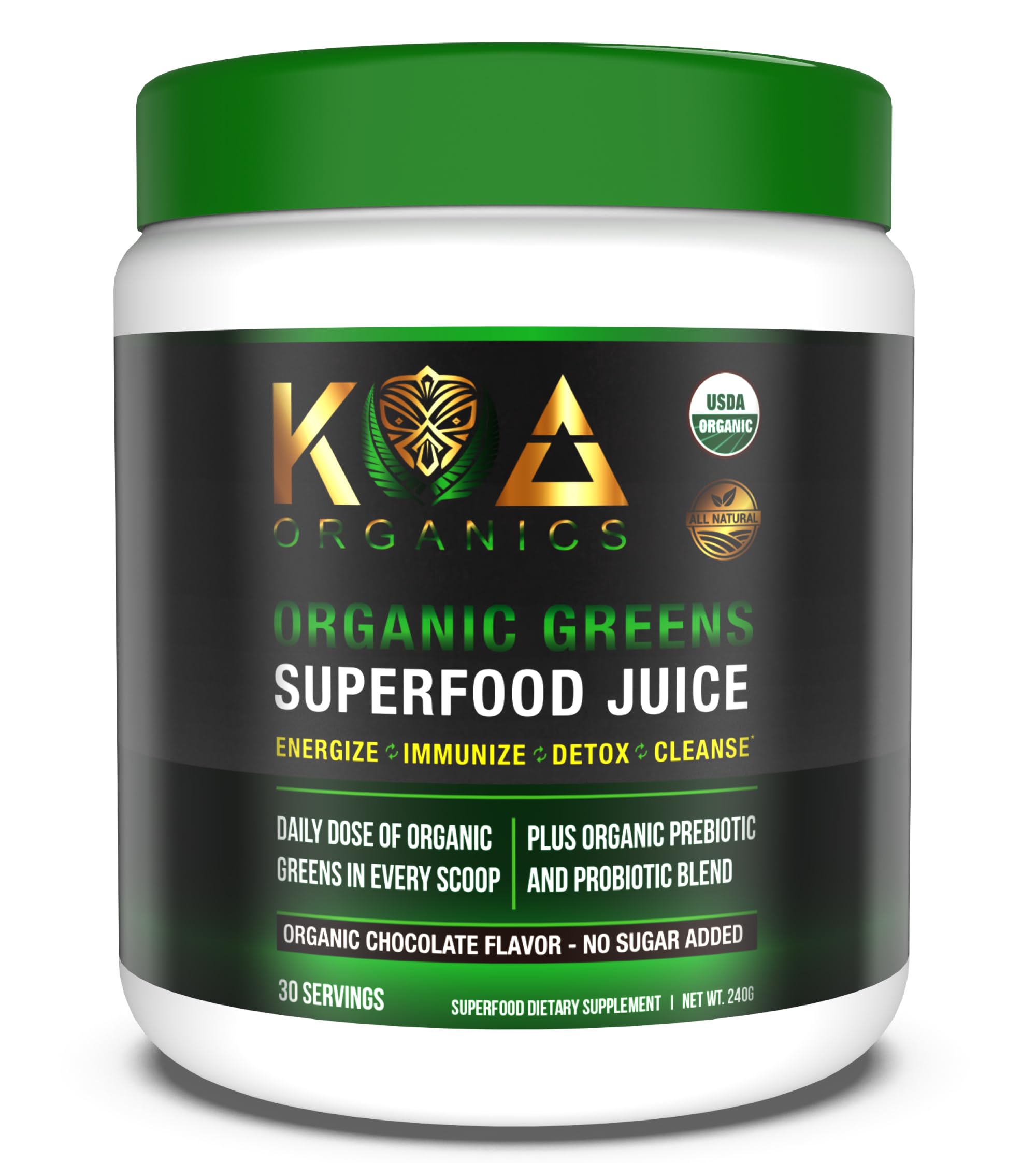 Amazon.com: KOA Organics Greens Superfood Juice Powder - USDA Organic ...